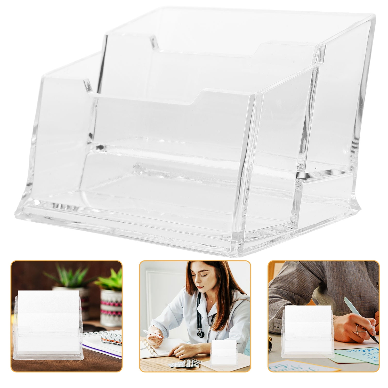 MERRYHAPY 1Set Transparent Plastic Card Display Stand Inclined Surface ...