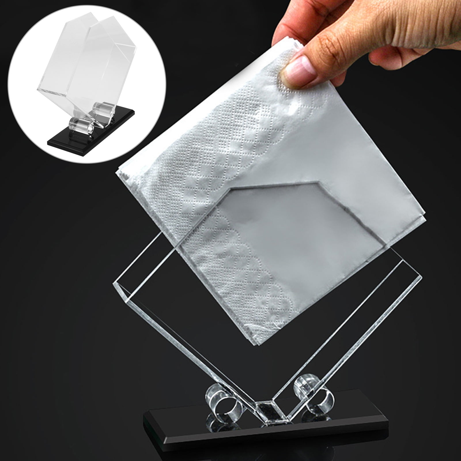 MERRYHAPY 1Set Vertical Napkin Keeper Clear Acrylic Construction Smooth ...