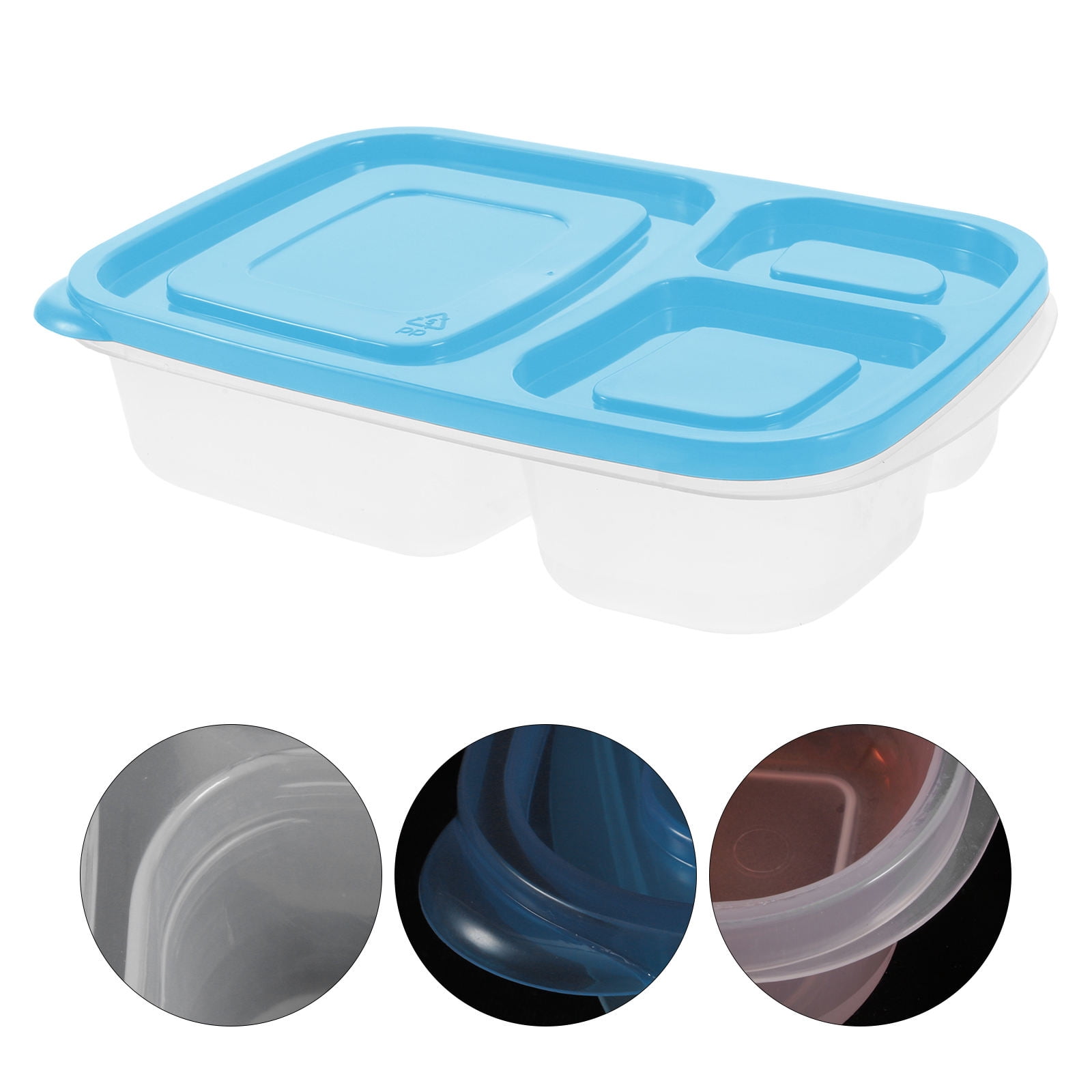 MERRYHAPY 2 Pcs Divided Lunch Box Reusable Food Containers Compartments ...