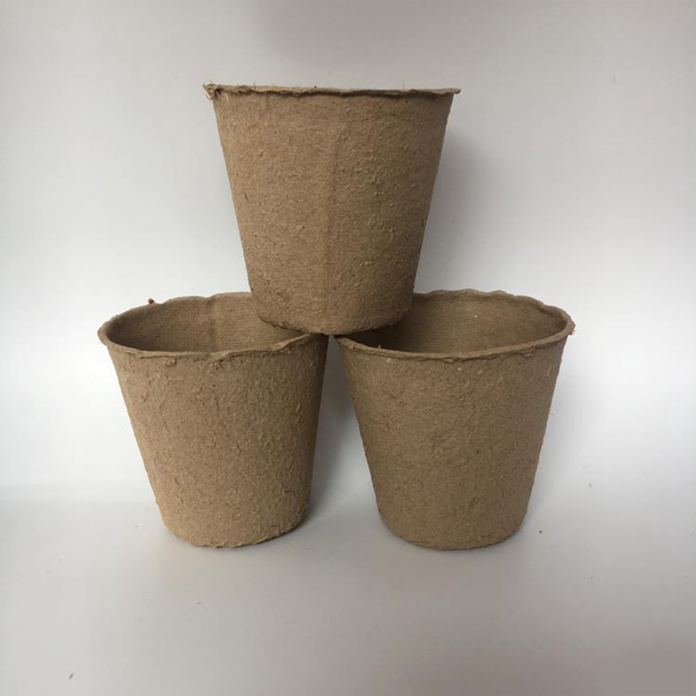 MERRYHAPY 20 Pack Round Paper Pulp Nursery Pots Biodegradable ...