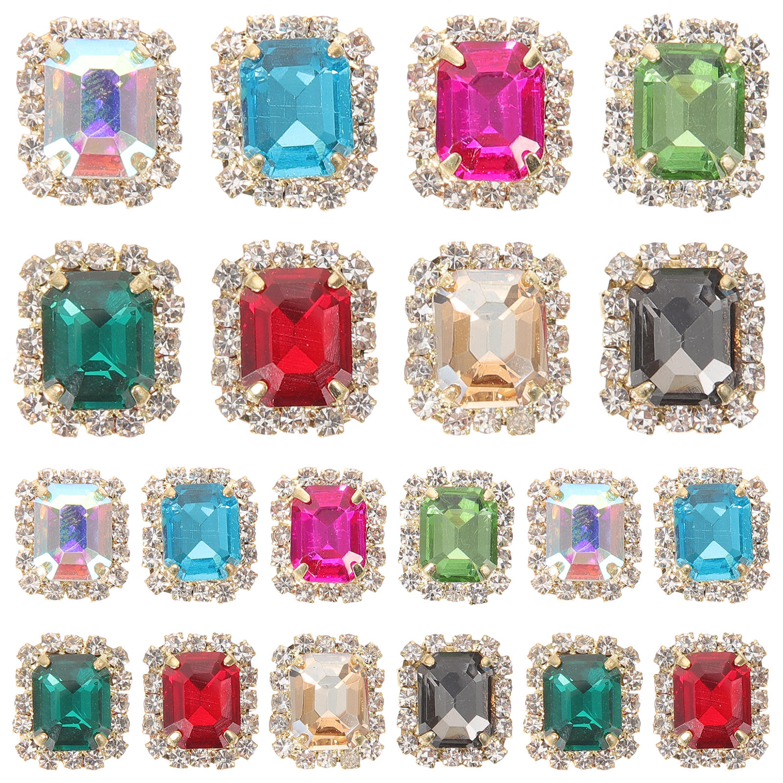 MERRYHAPY 20pcs Assorted Color Decorative Craft Rhinestones for ...