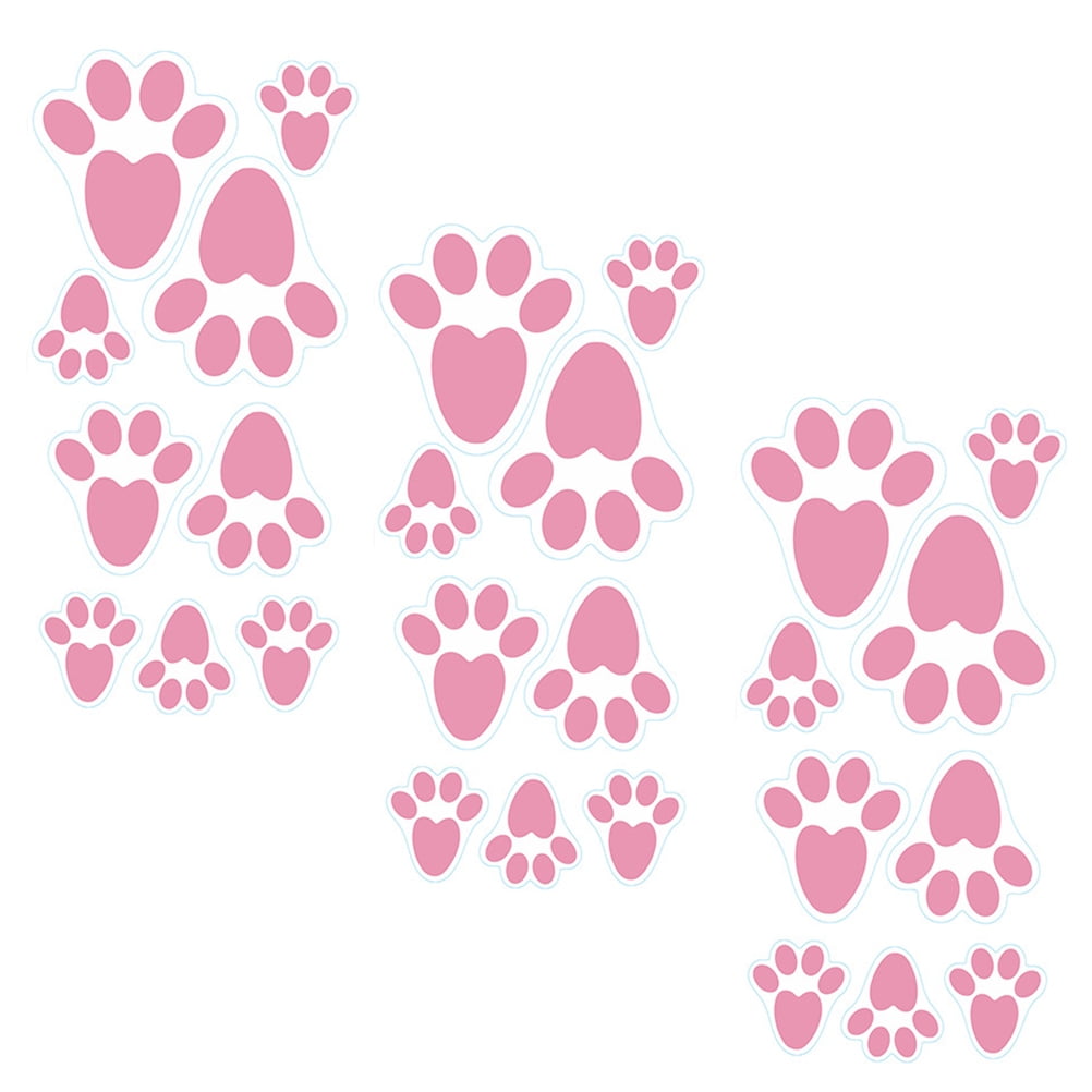 MERRYHAPY 24-Pack Bunny Foot Floor Decals PVC Stickers for Kids Party ...