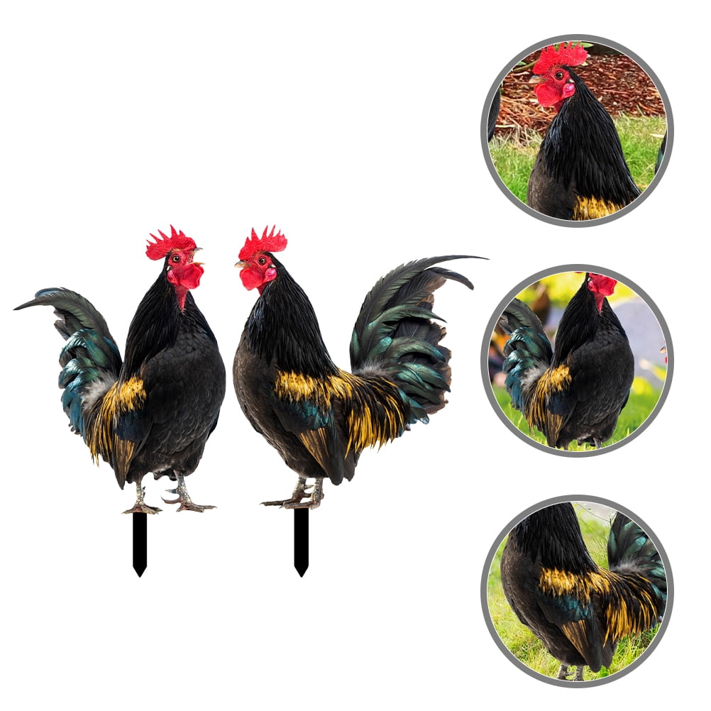 MERRYHAPY 2Pcs Assorted Color Rooster Stake Sign for Yard and Garden Ornaments - Walmart.com