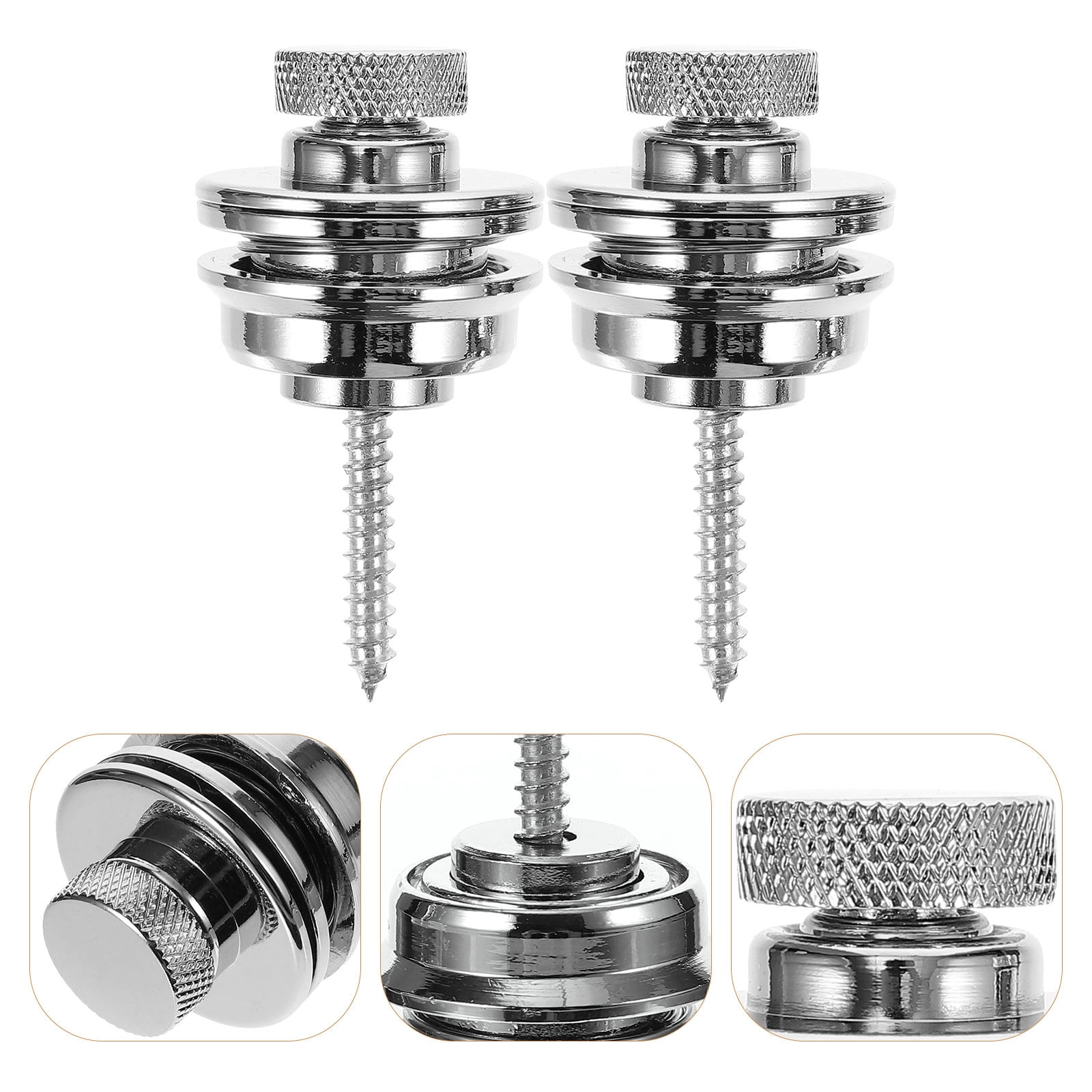 MERRYHAPY 2Pcs Guitar Strap Lock End Pin Screw Bolt Design for ...