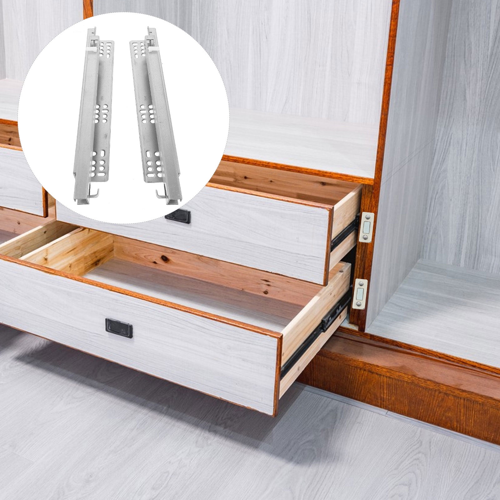 MERRYHAPY 2pcs Drawer Slide Silent Slide Bottom Slide Track Cabinet ...