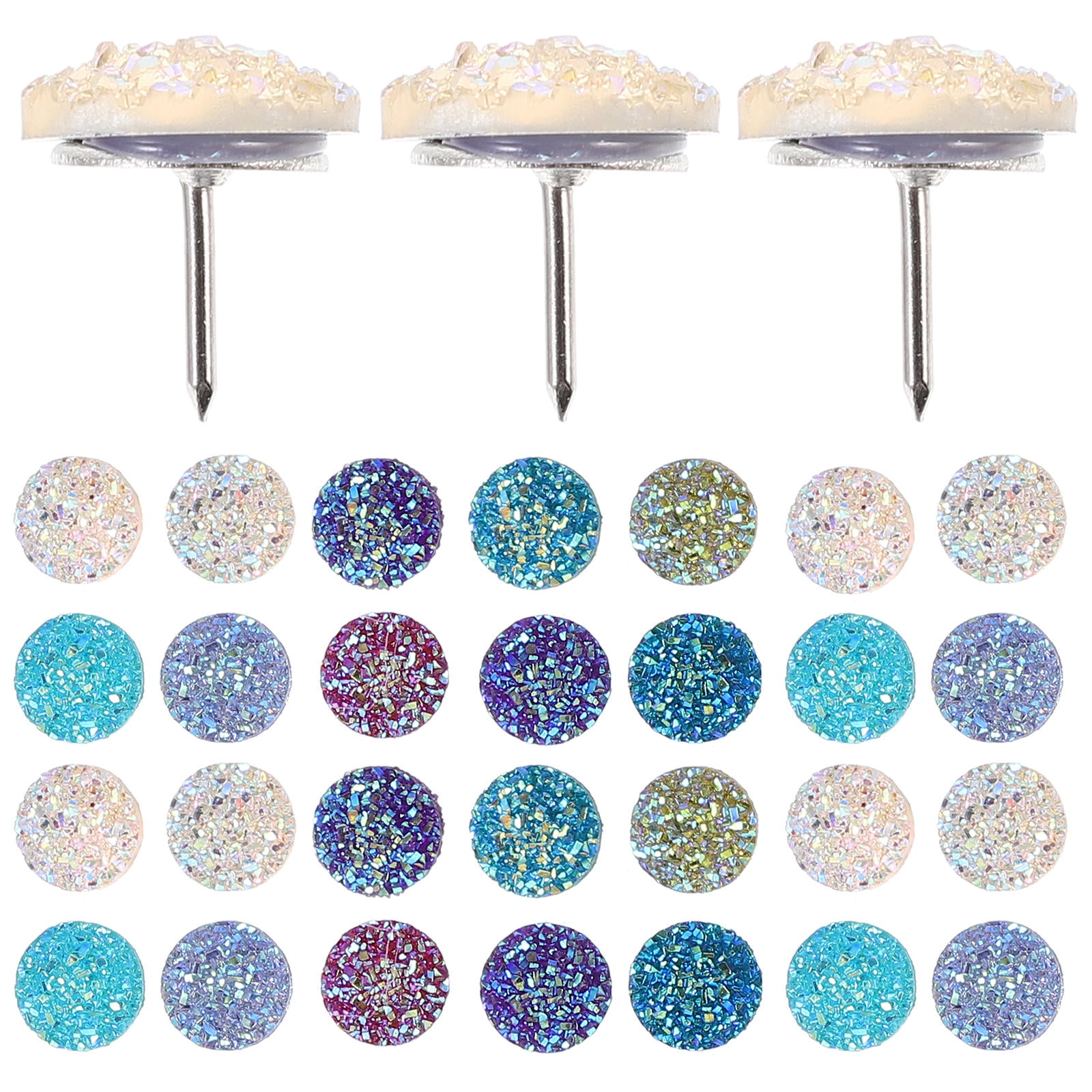 MERRYHAPY 30Pcs Decorative Push Pins Assorted Color Map Marking Fixer ...