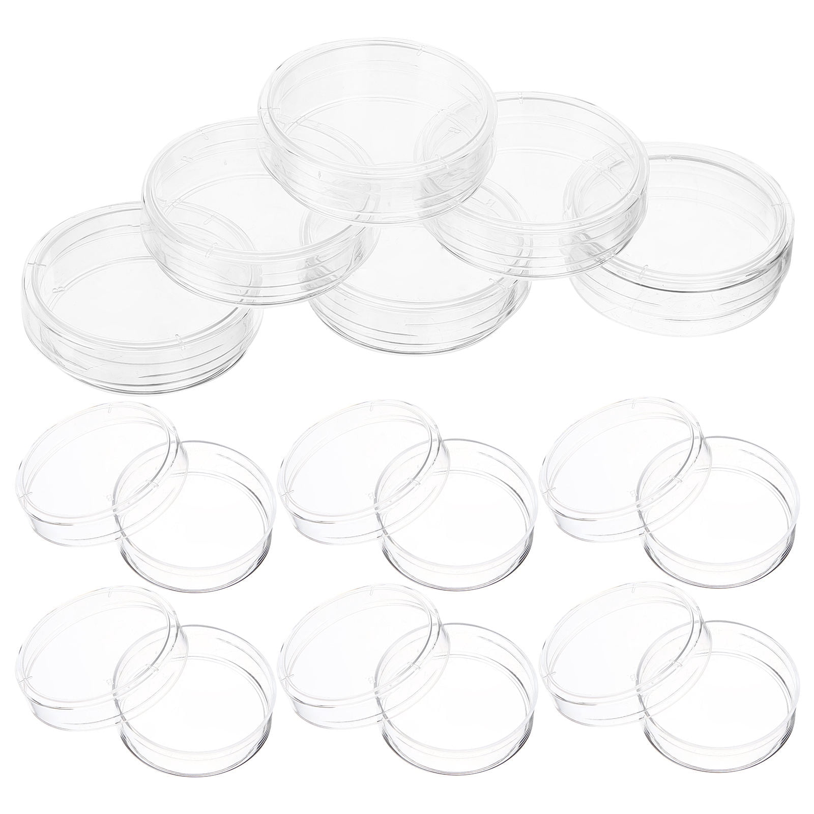 Generic 30pcs Transparent Plastic Petri Dishes with Lids, 1.37x1.37x0 ...