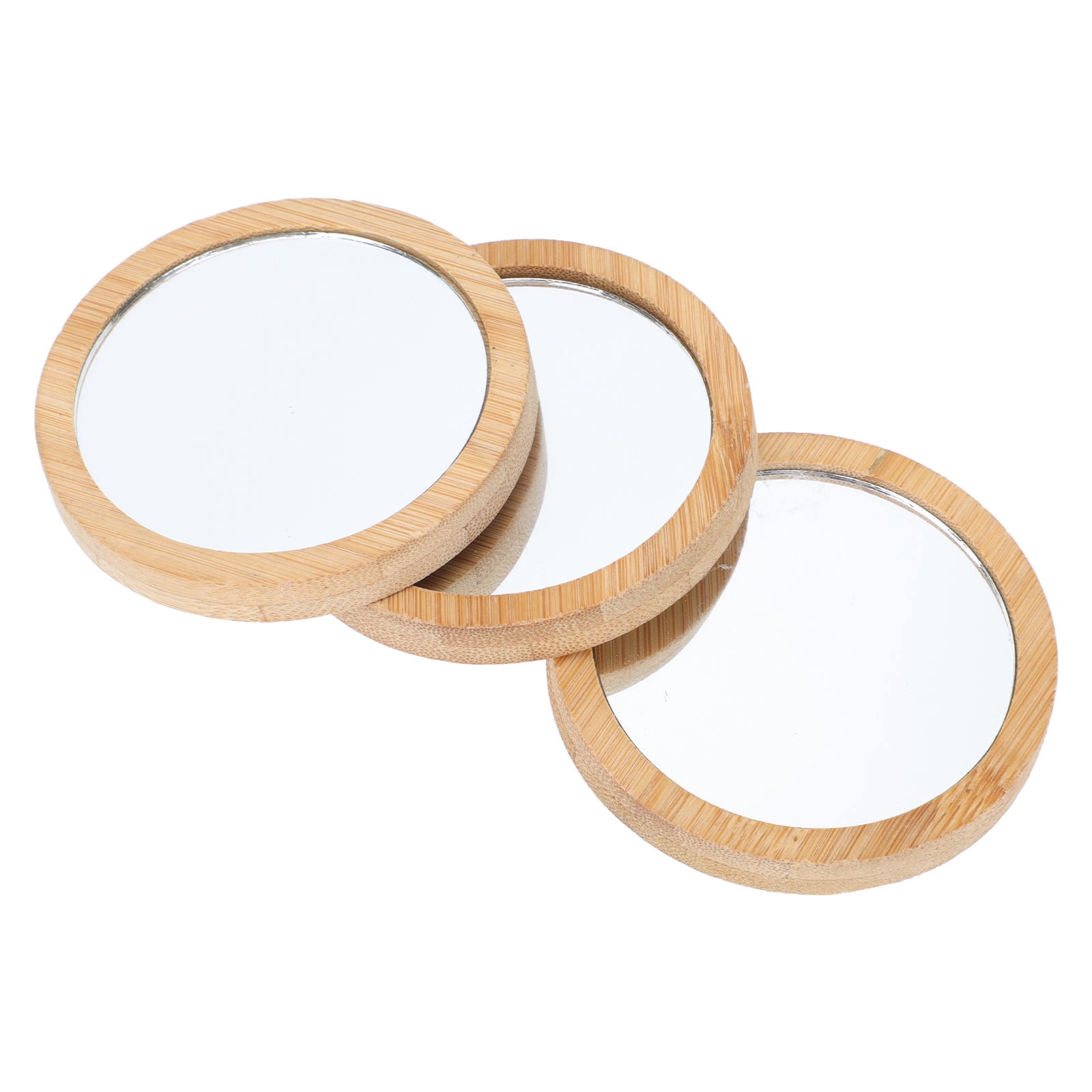 MERRYHAPY 3Pcs Cosmetic Mirrors Handheld Round Silver Mirror for Women ...
