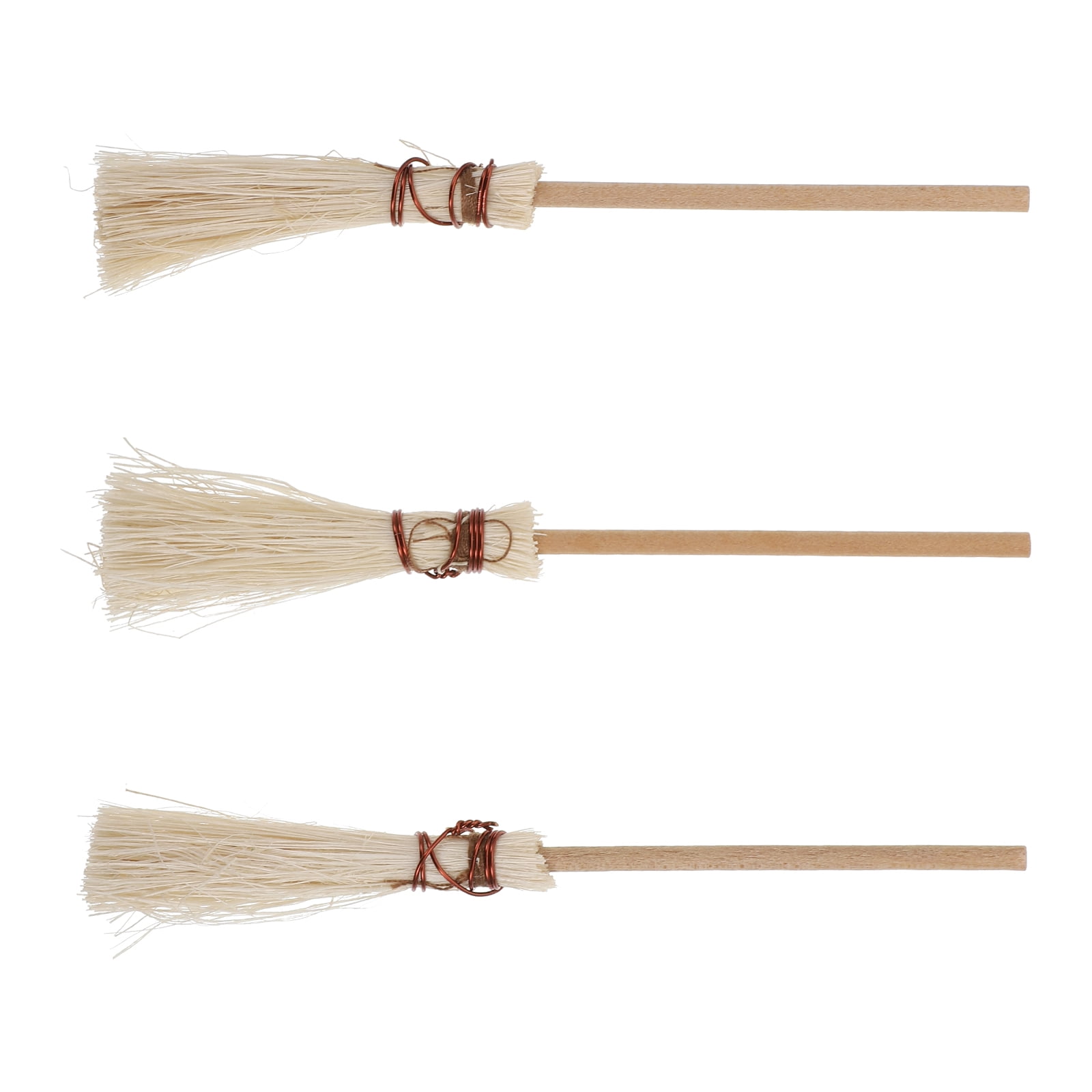 MERRYHAPY 3Pcs Mini Brooms Ornaments Beige Wood Household Ornament for ...