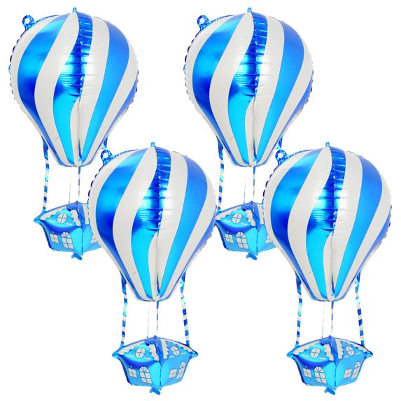 MERRYHAPY Blue Hot Air Balloon Aluminum Foil Inflatable for Decor 4Pcs ...