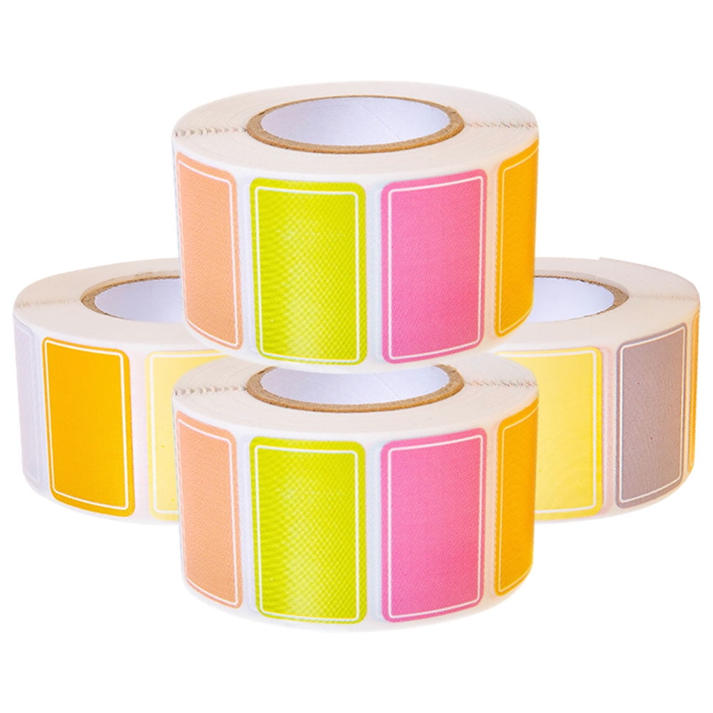MERRYHAPY Colored Label Stickers Copper Plate Paper 4 Rolls 500Pcs Per ...