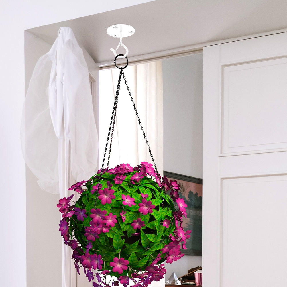 MERRYHAPY 4 Sets Wall-mounted Ceiling Hooks Metal Flower Pot Hooks ...
