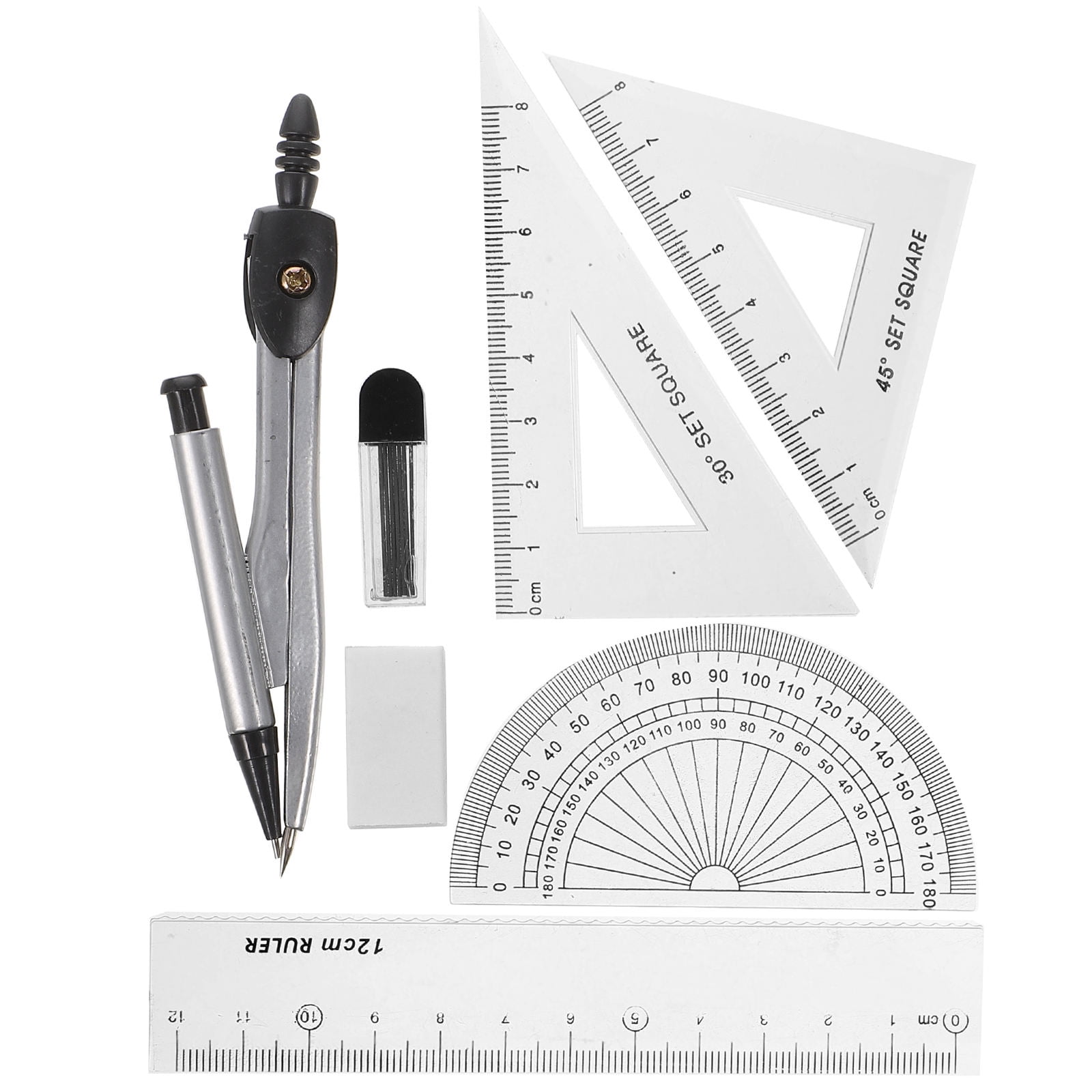 MERRYHAPY Math Geometry Kit Set Protractor and Compass for Students ...