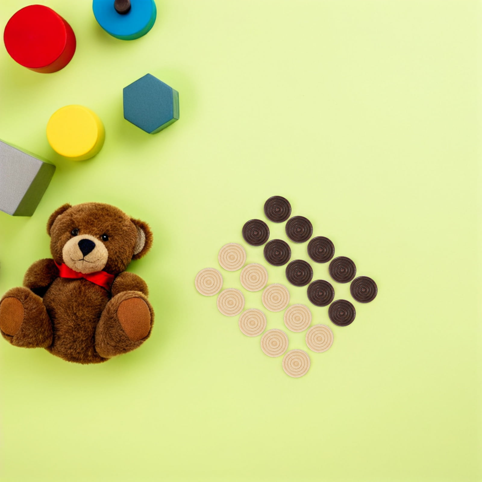 MERRYHAPY 48Pcs Wood Checker Pieces Replacement for Chess and Checkers ...