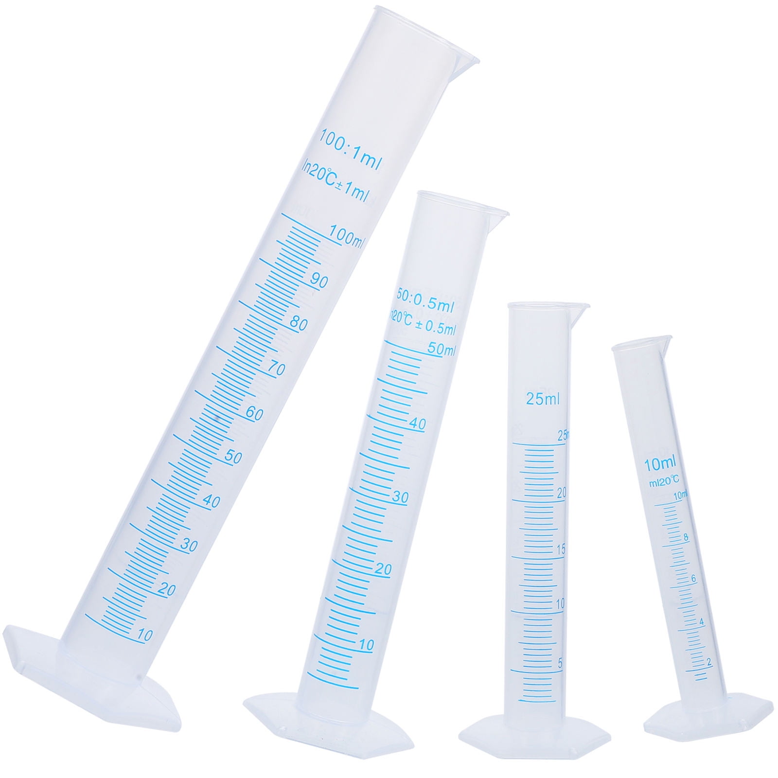 MERRYHAPY 4-Pack Wide Rim Measuring Cylinders with Tapered Spout ...
