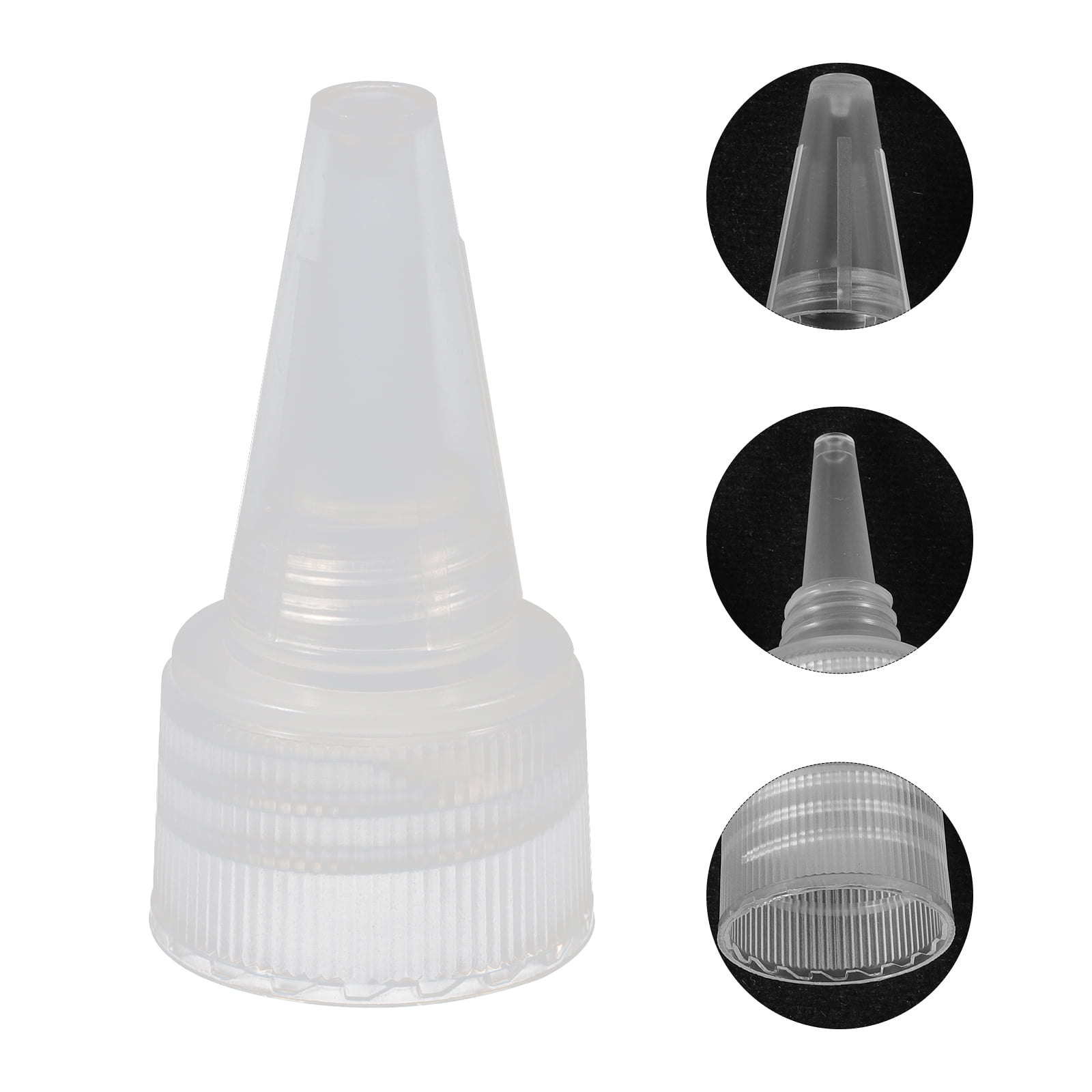 MERRYHAPY Plastic Bottle Cap Pointed Caps Transparent PP 50Pack for ...