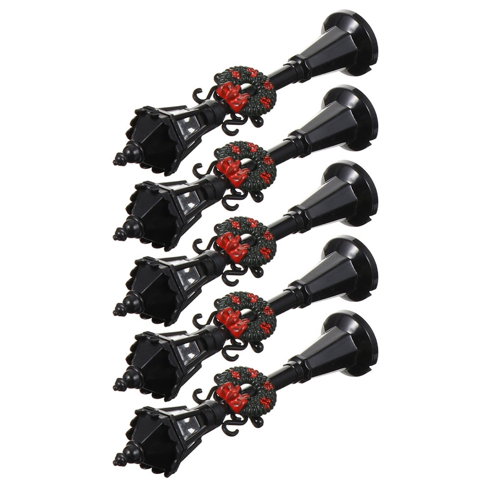 MERRYHAPY Miniature LED Street Lamps 5Set Black Plastic Collectors ...