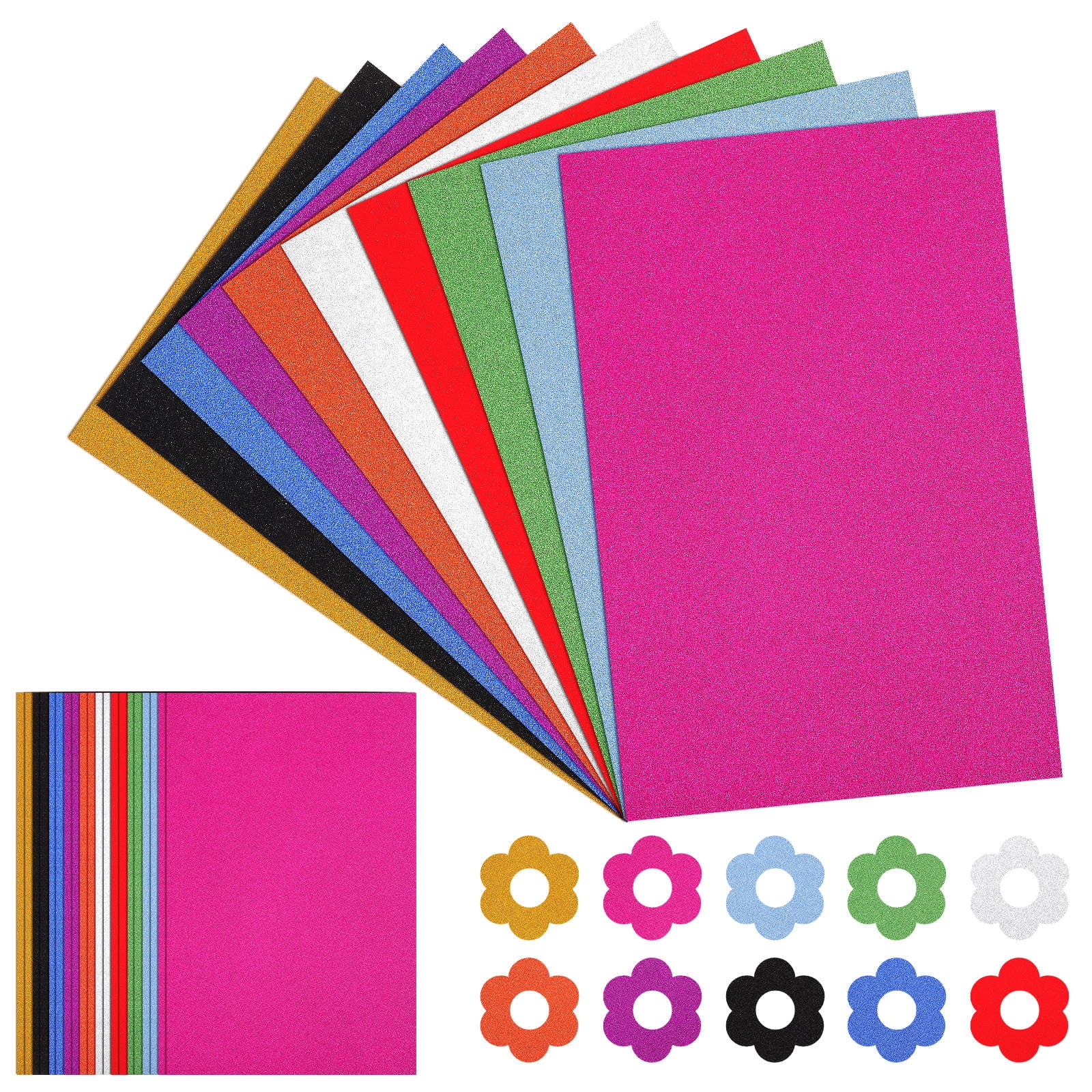 MERRYHAPY Multi-Colored Metallic Glitter Cardstock Paper for Crafts ...