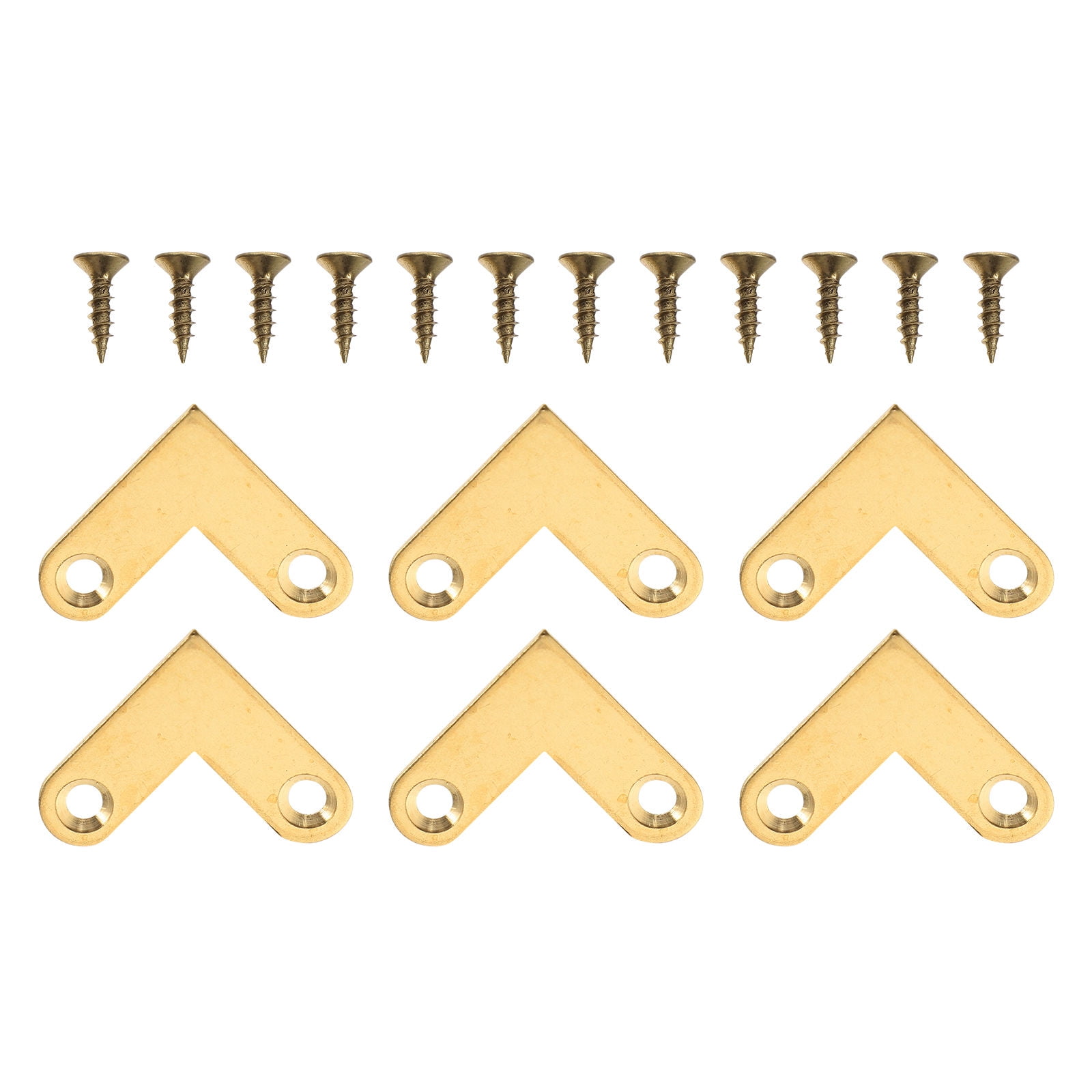 MERRYHAPY 6Pcs Corner Brace Bracket L Shape Brass for Furniture ...
