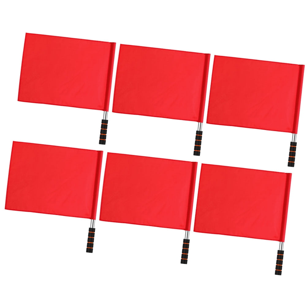 MERRYHAPY Red Stainless Referee Flags for Racing and to Use 6Pcs - Walmart.com