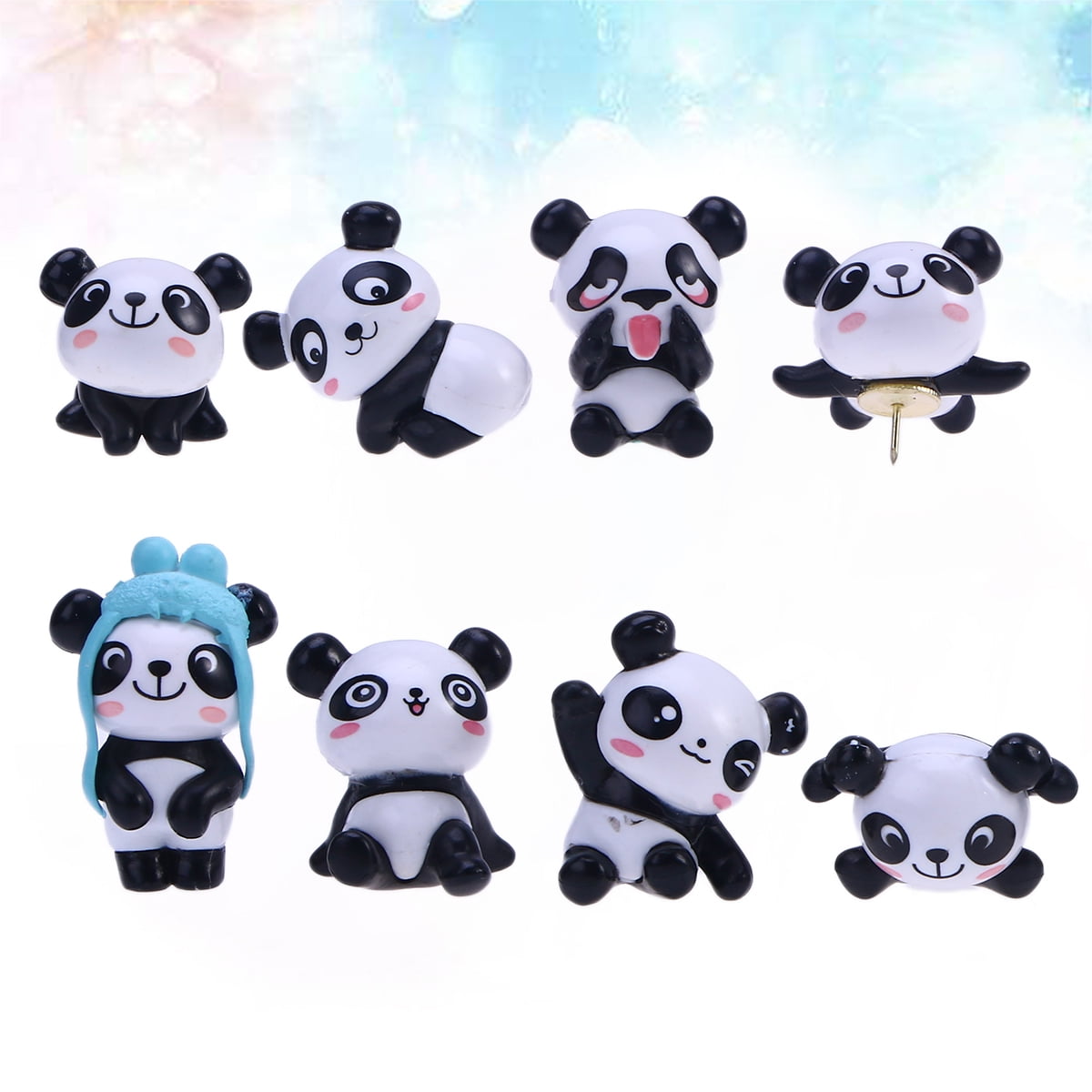 MERRYHAPY 8Pack Panda Shape Thumbtacks Cute Cartoon Drawing for Maps Calendar Whiteboards ...