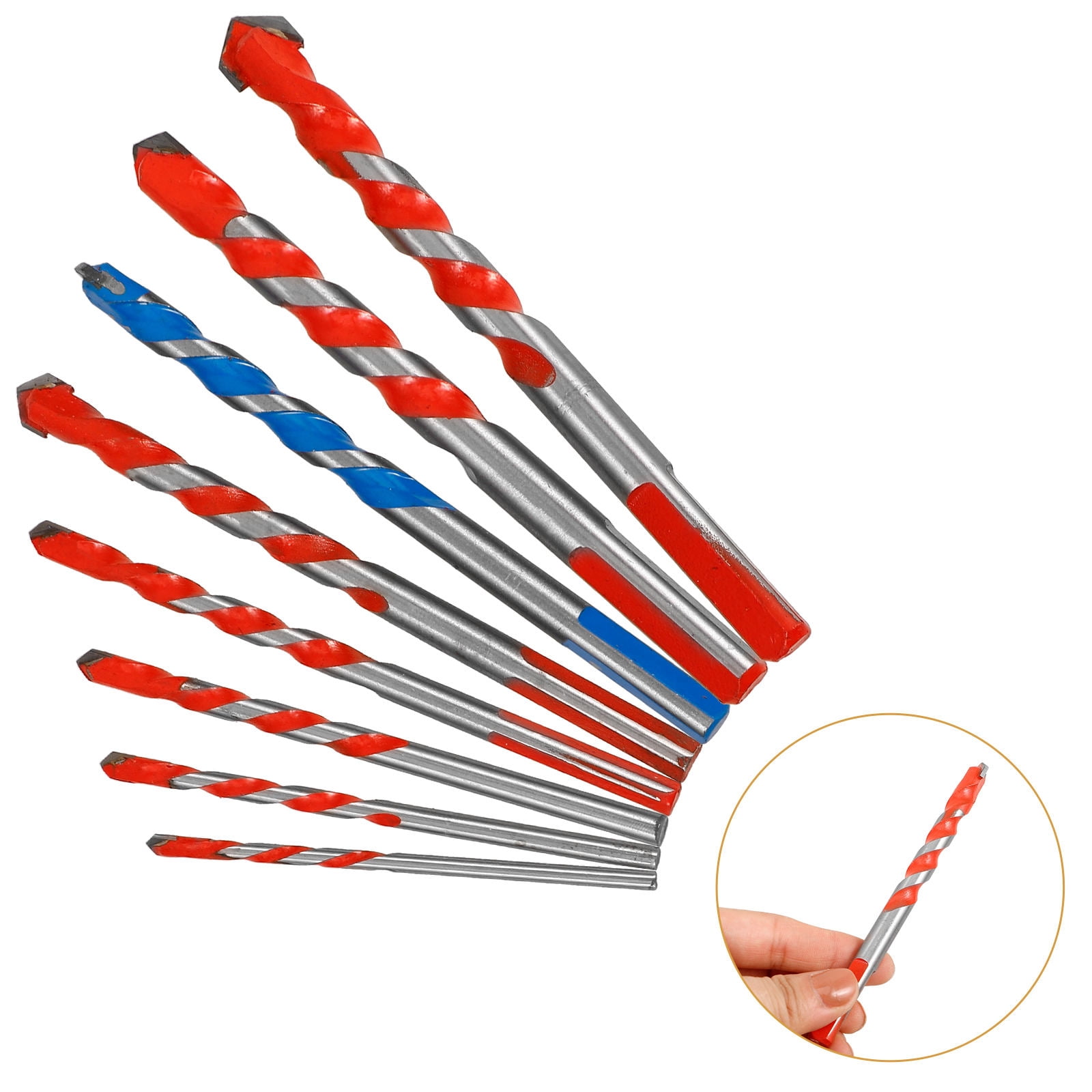 MERRYHAPY Tungsten Steel Drill Bits Set, 8 Pieces Wear-Resistant ...