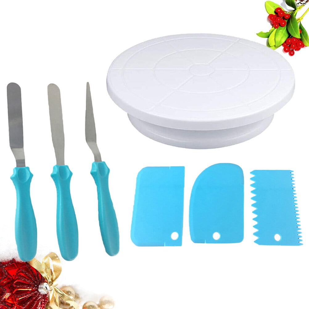MERRYHAPY Baking Turntable for Cakes 7PCS Set with Anti-Slip Base and ...