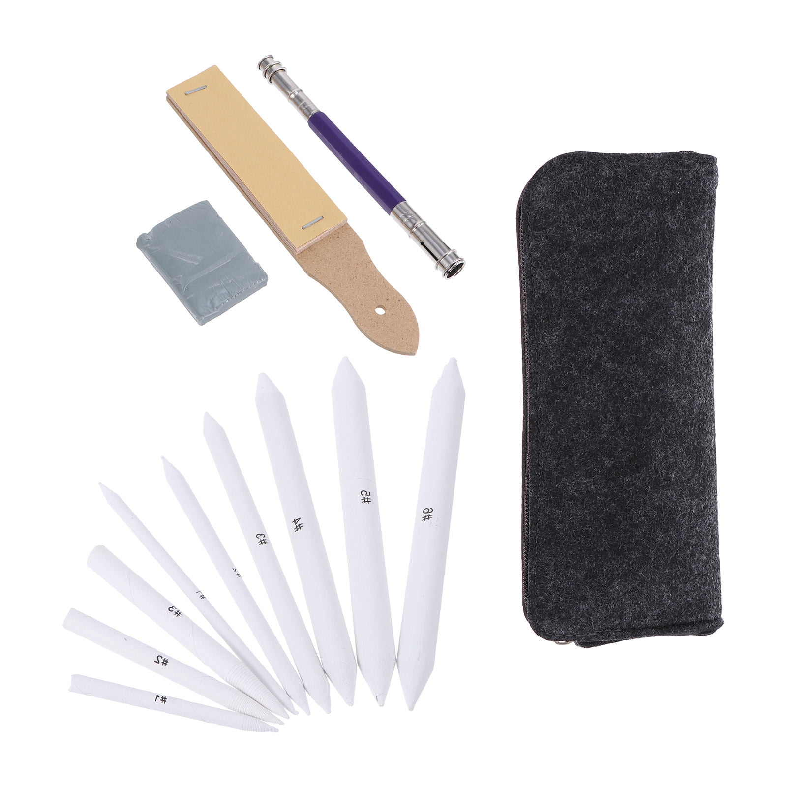 MERRYHAPY Blending Stumps Set 19Pcs Drawing Tool Assorted Colors ...