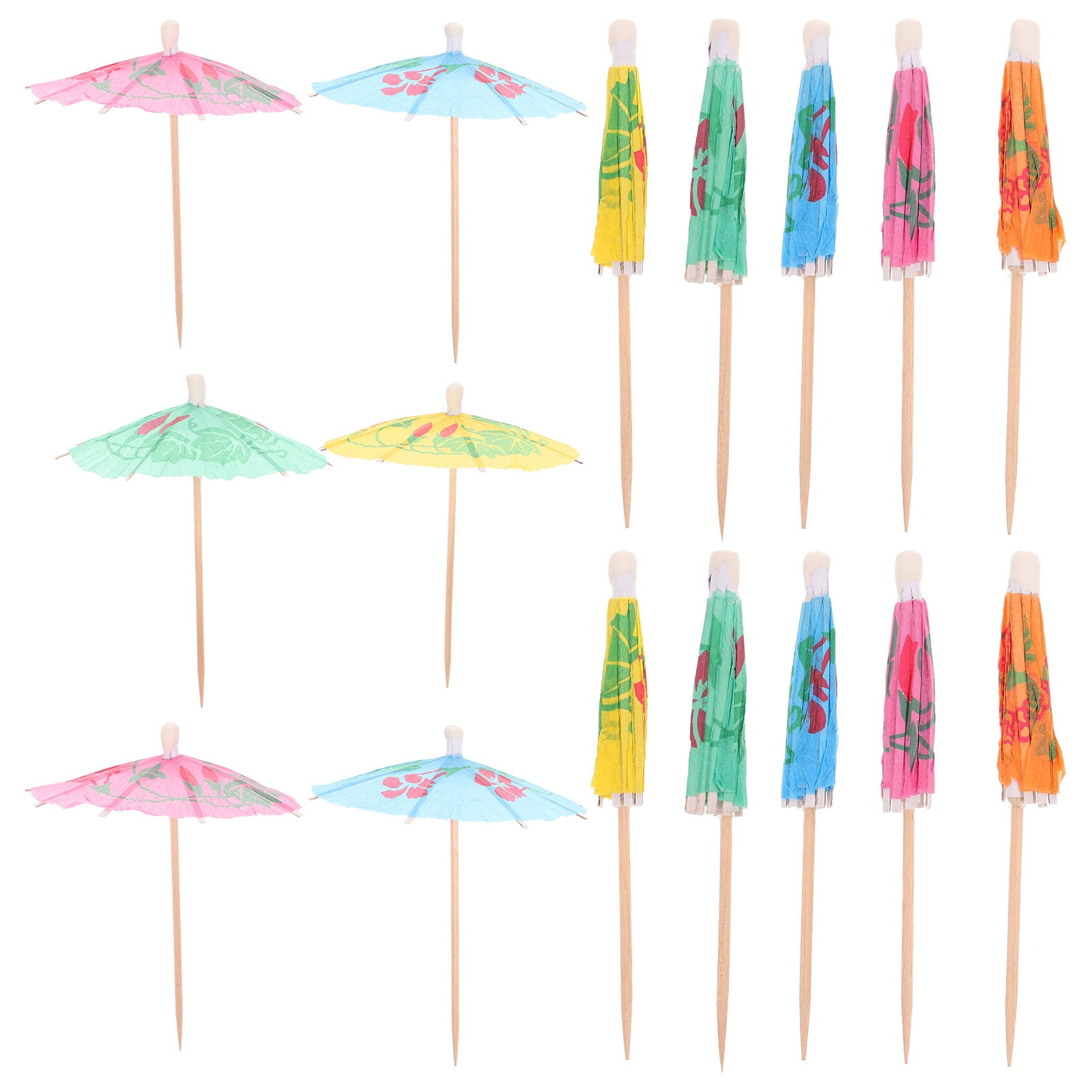 MERRYHAPY Cocktail Parasol Picks 50Pack Mini Umbrella Toothpicks For ...