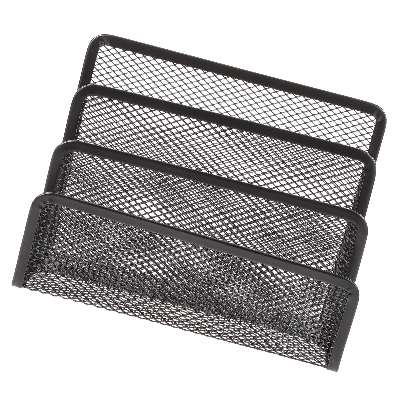 MERRYHAPY Modern Black Folder Organizer 4 Slots for Magazines Books and ...
