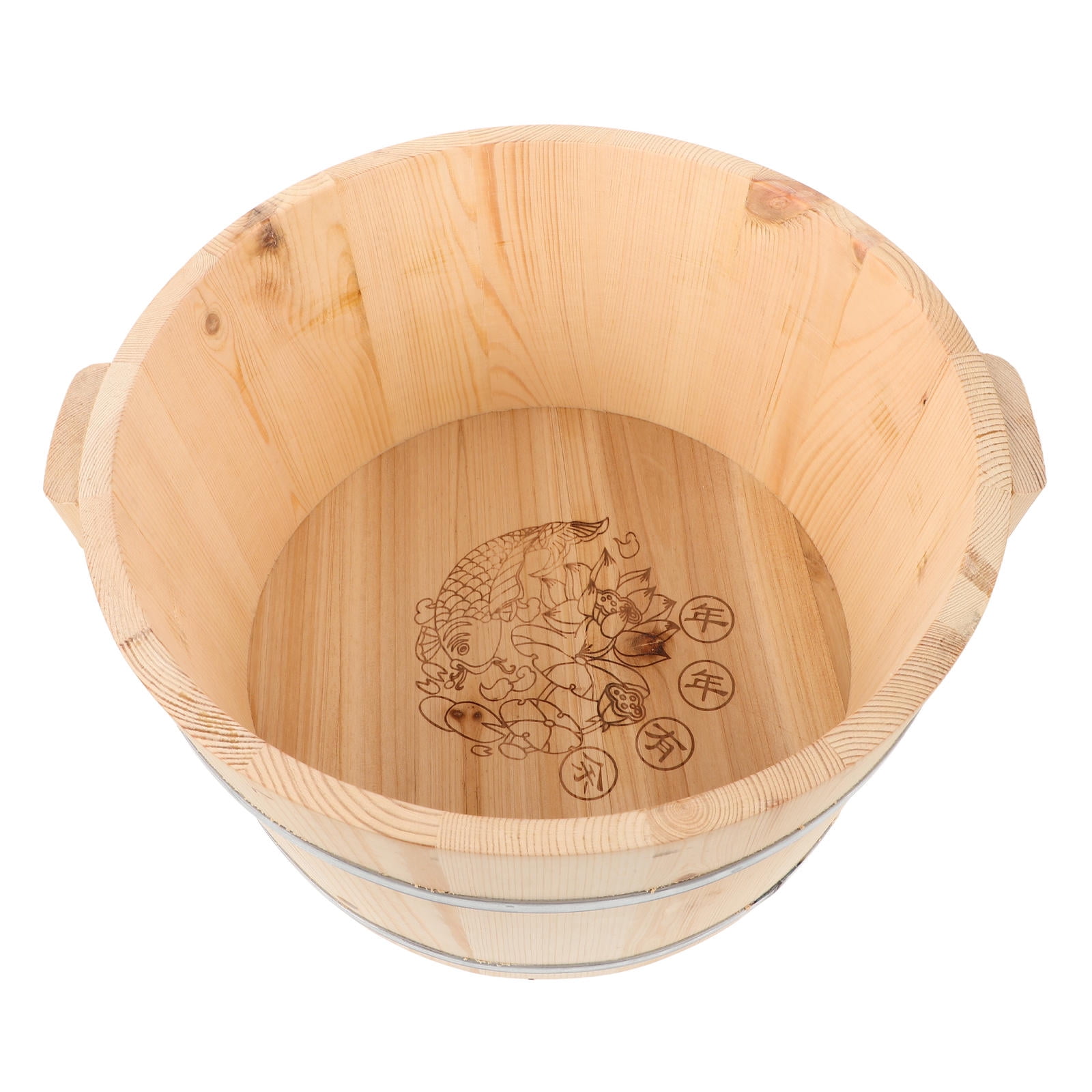 MERRYHAPY Foot Bath Bucket Wood Basin Foot Washing Bucket Household ...