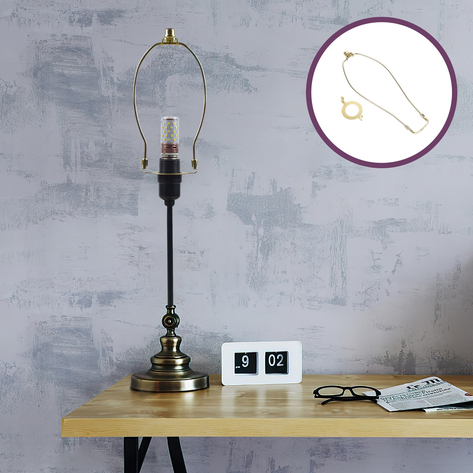 MERRYHAPY Golden Iron Lamp Harp Lamp Shade Adapter for Table and Floor ...