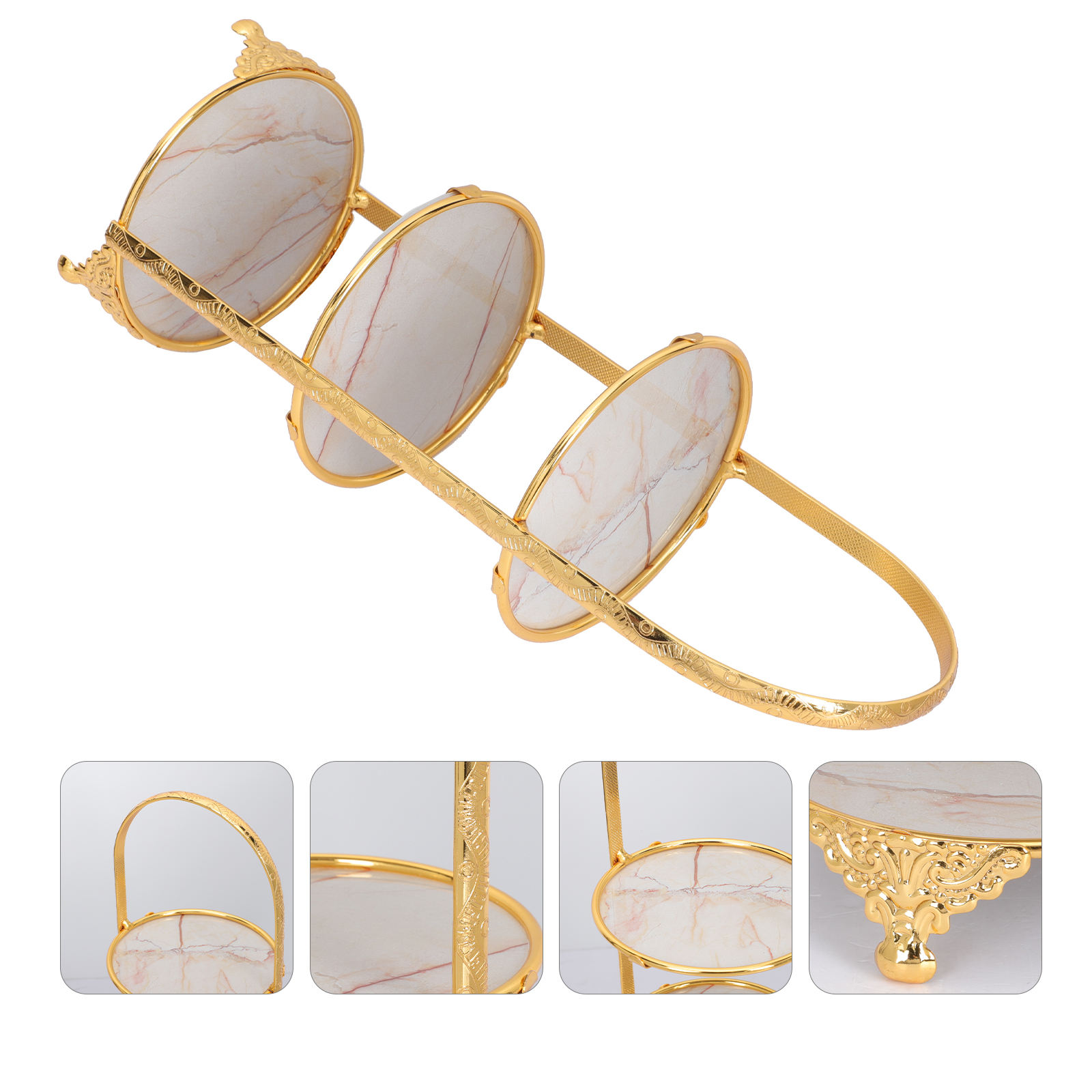 MERRYHAPY Golden 3-Tier Cake Stand Iron Dessert Display Rack for ...