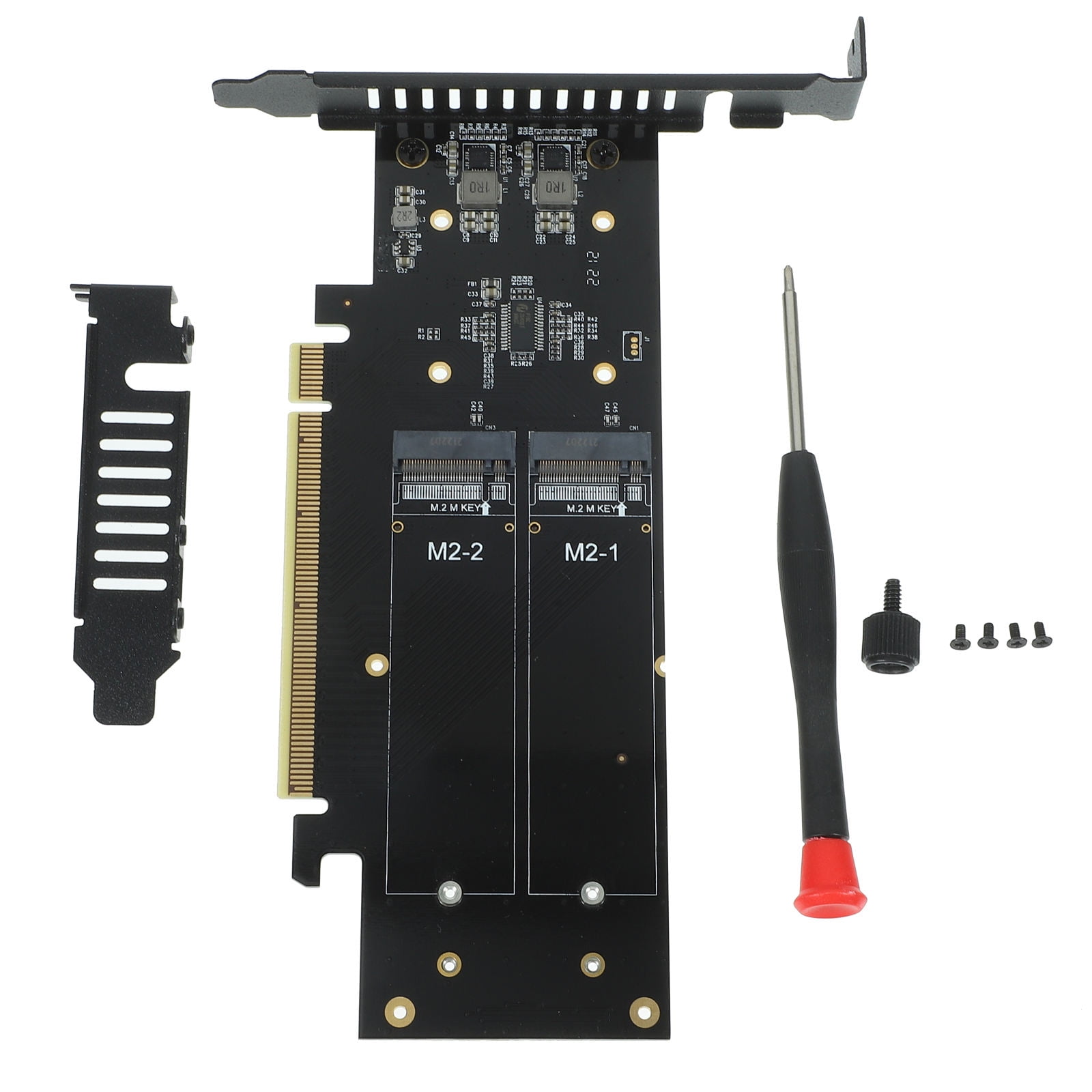 MERRYHAPY NVME to PCIE Adapter PCB Black 4Port SSD Converter for ...