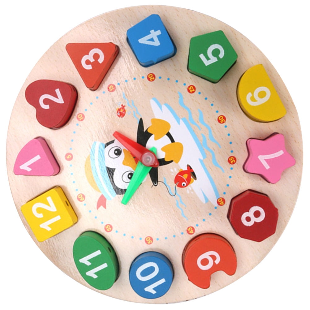MERRYHAPY Penguin Puzzle Clock 1 Set Educational Toy for Kids Time ...