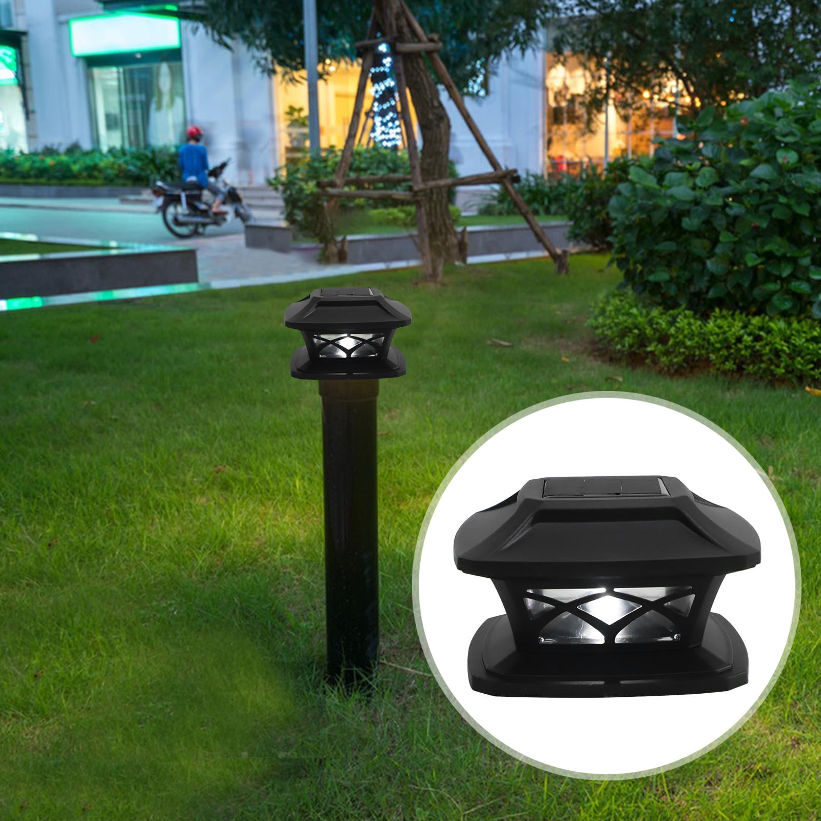 MERRYHAPY Solar Post Cap Light LED Fence Post Cap Light Solar Powered ...