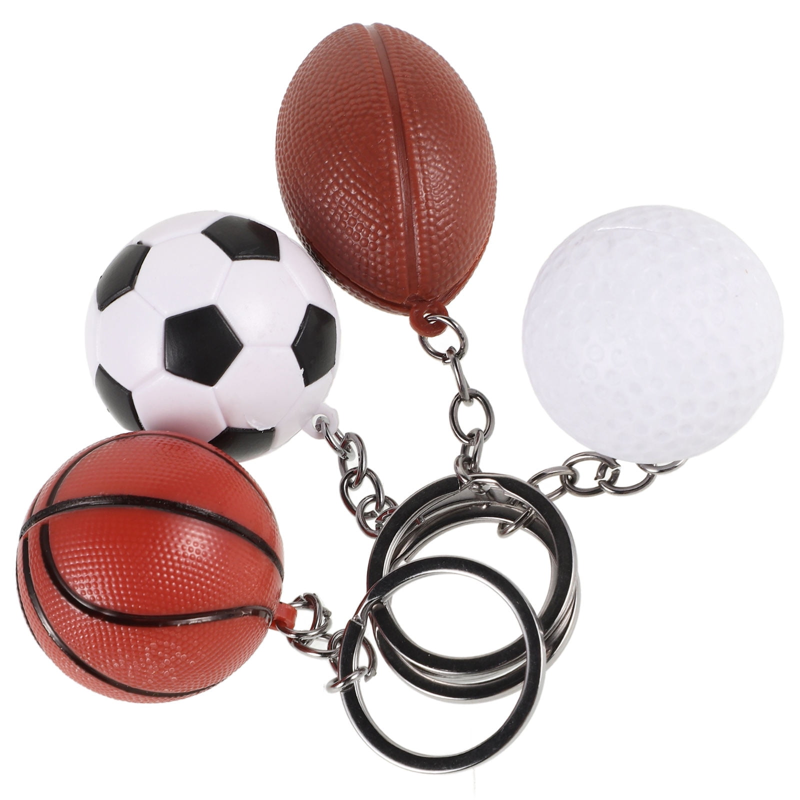 MERRYHAPY Sports Ball Key Chain Multi Color Plastic 4pcs 4.3×1.3×1.3in ...