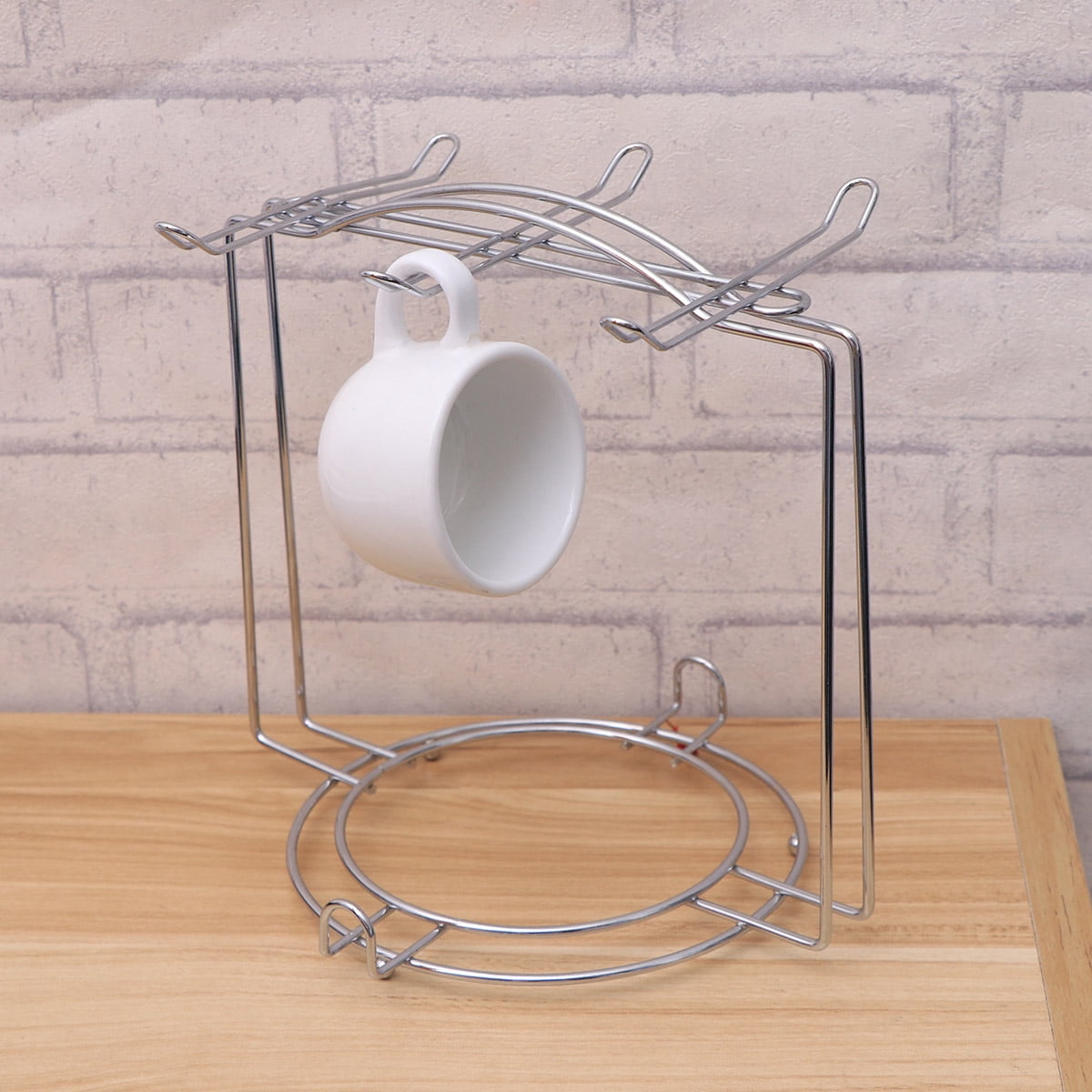 MERRYHAPY Steel Coffee Cup Holder Silver Mug Rack Sturdy Stand Office ...
