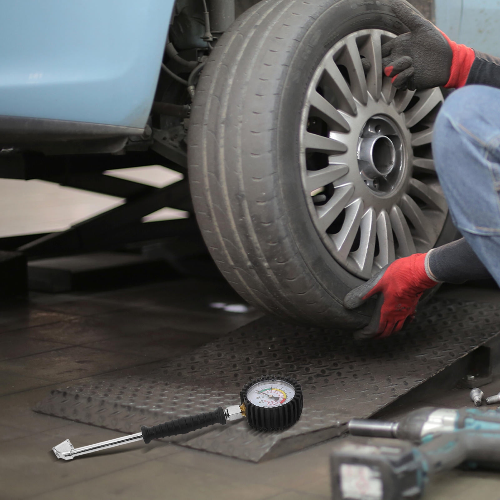 MERRYHAPY Tire Pressure Gauge Pressure Monitor Car Tire Gauge Vehicle ...