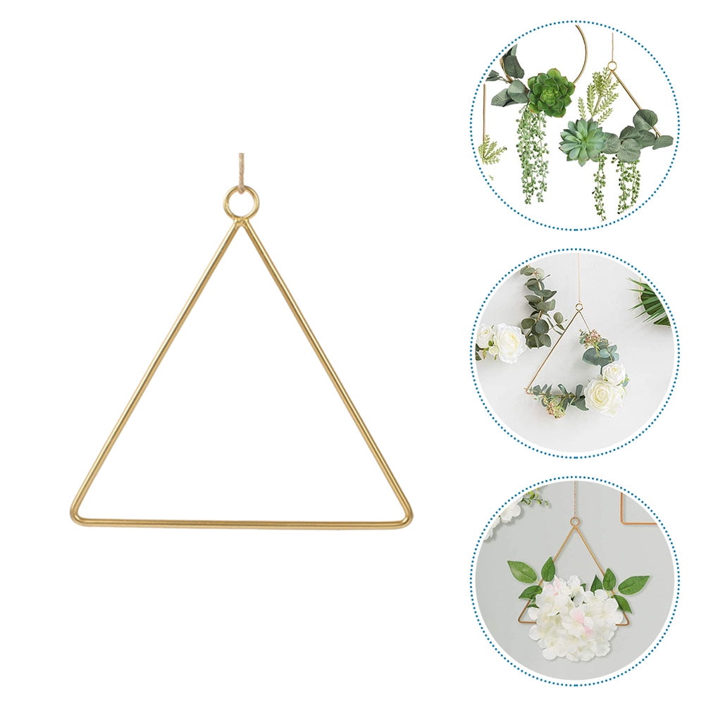 MERRYHAPY Triangle Wreath Frame 25X23.5X0.5In Metal Diy Wreath Making ...