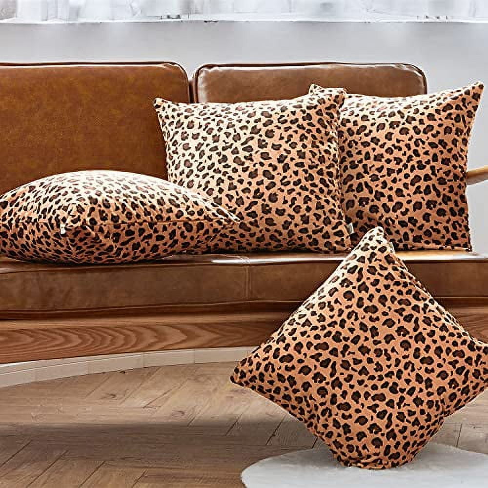 MERRYLIFE 4-Pack Velvet Soft Solid Color Decorative Square Throw Pillow ...