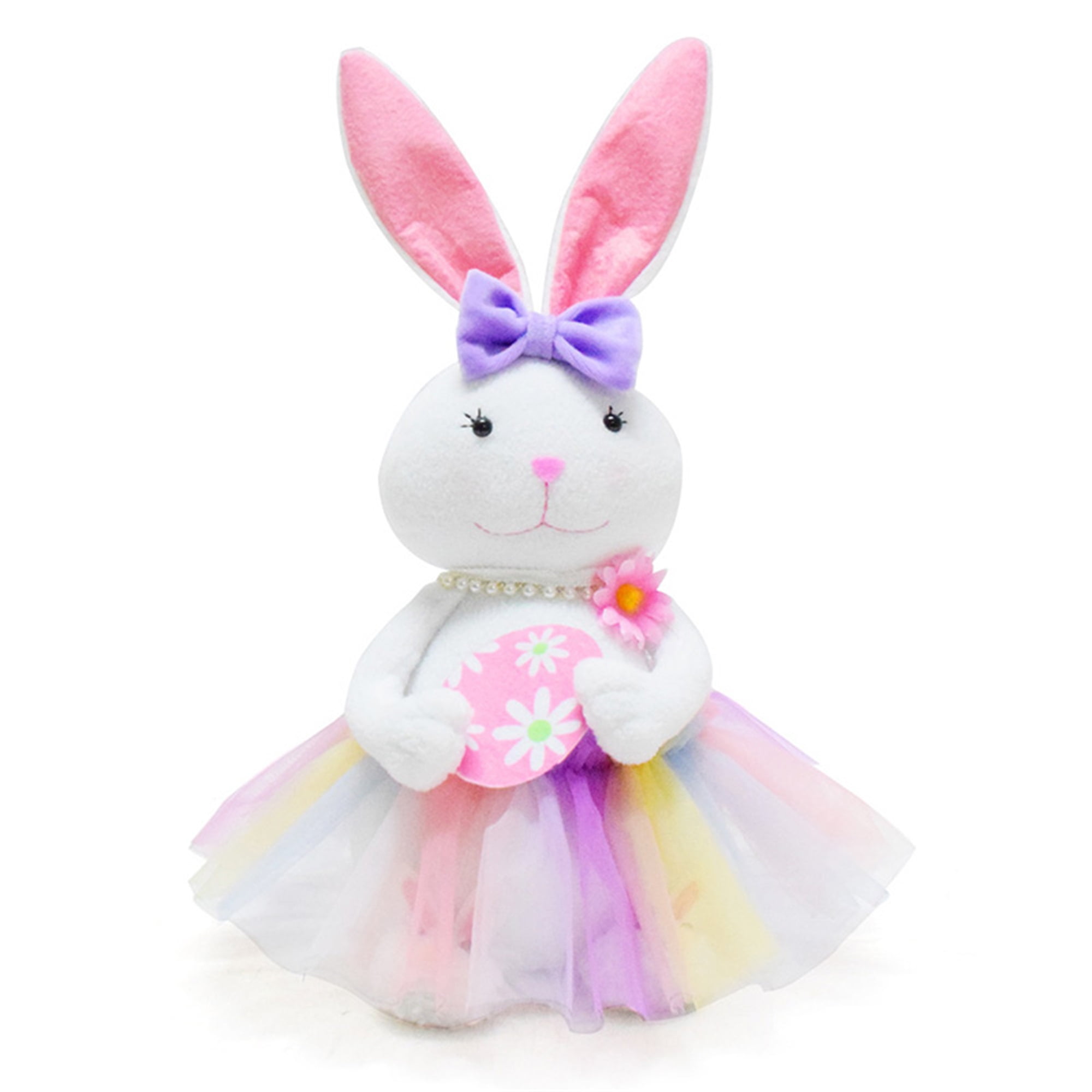 MERSARIPHY Easter Bunny Stuffed Animal Ornament Holding Egg Bunny Plush ...