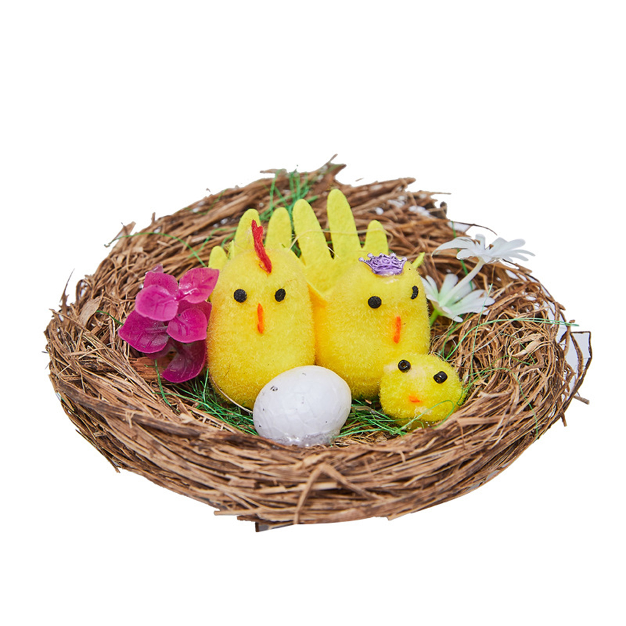 MERSARIPHY Easter Plush Bunny, Stuffed Chick Decor with Simulation Nest ...