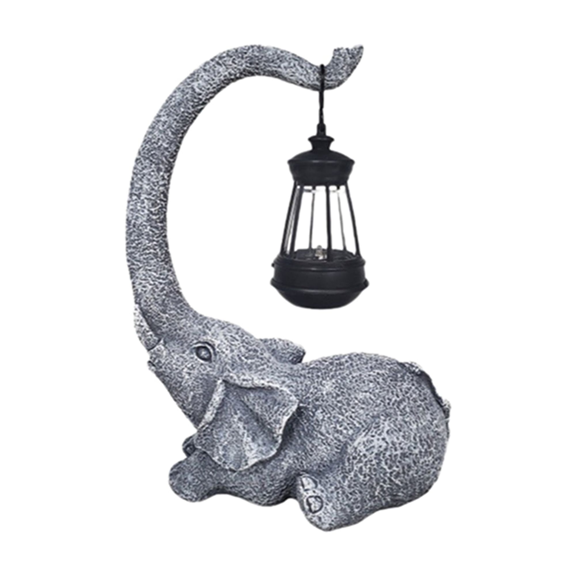MERSARIPHY Solar Resin Elephant Lights, Light Up Garden Statue ...