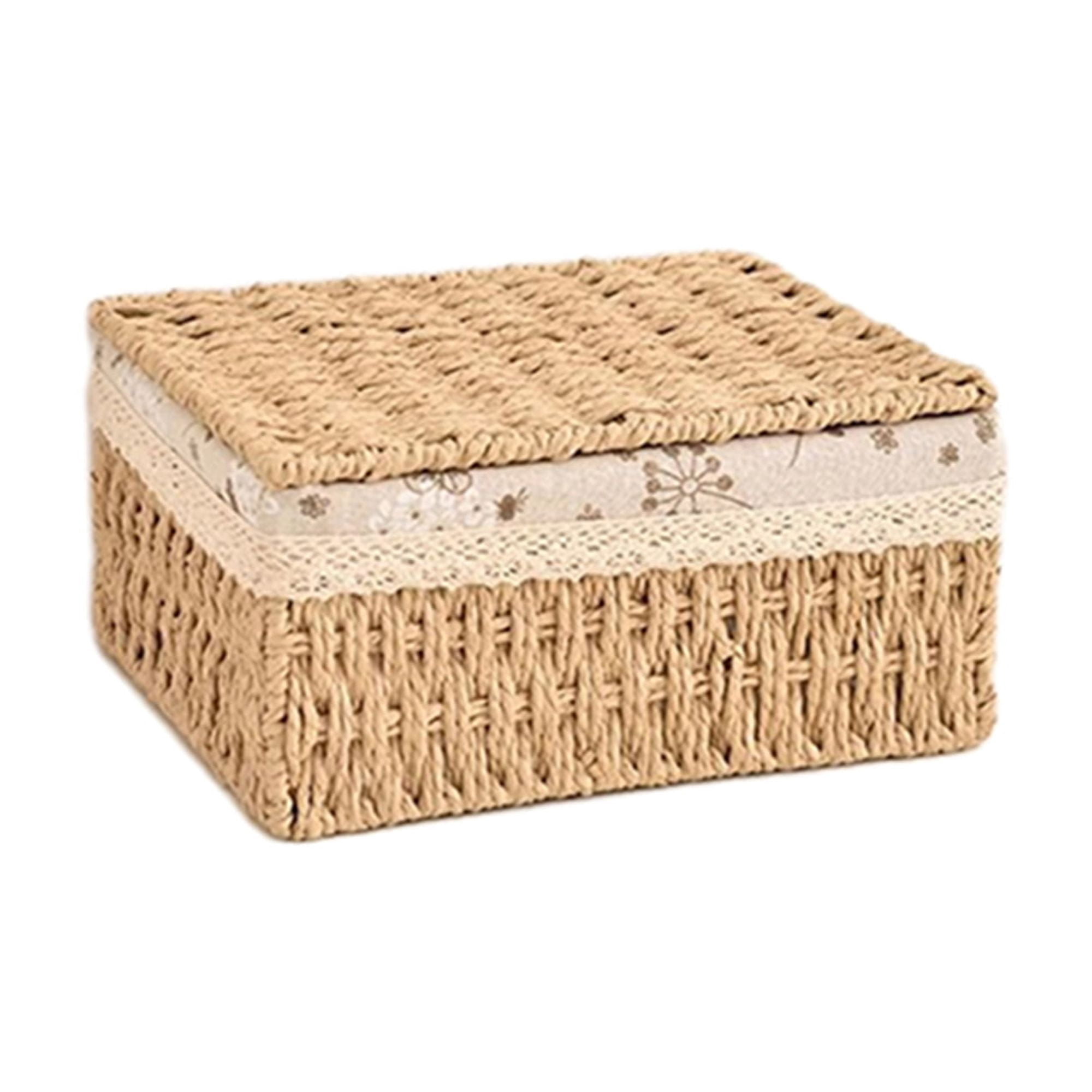 MERSARIPHY Woven Basket, Modern Floral Storage Bin Desktop Organizer ...
