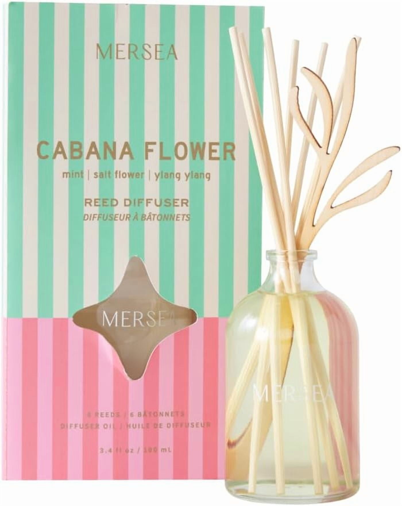 MERSEA Cabana Flower Bamboo Reed Diffuser, Scented Glass Oil Diffuser ...