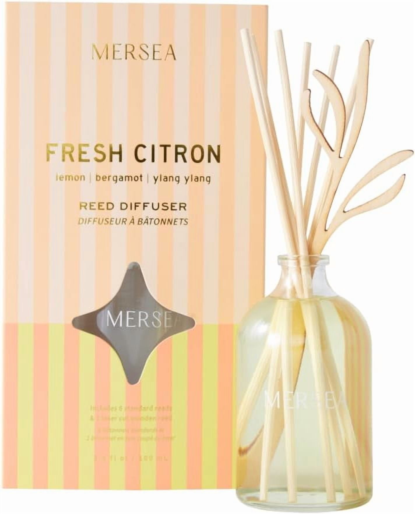 MERSEA Fresh Citron Bamboo Reed Diffuser, Scented Glass Oil Diffuser (3 ...