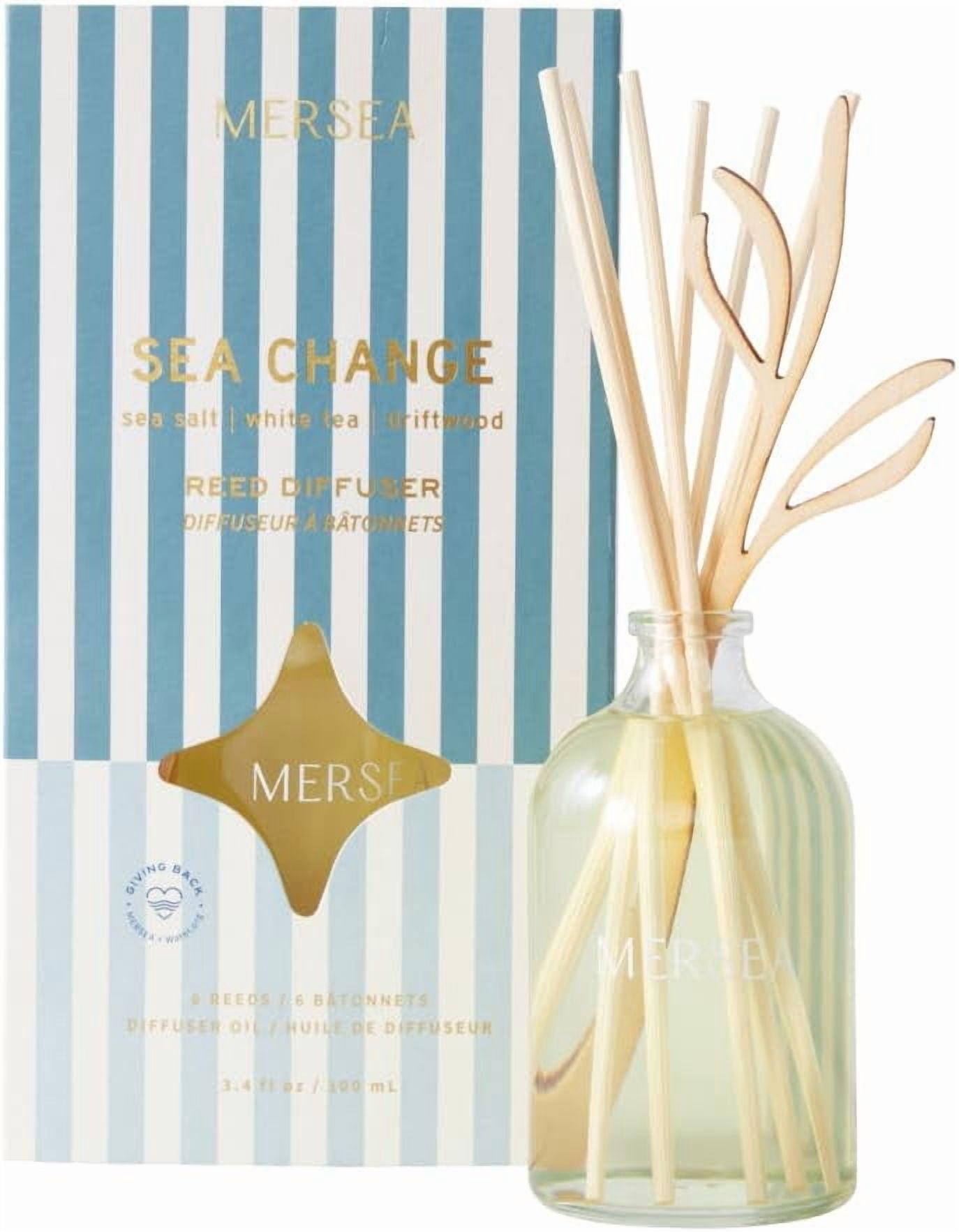 MERSEA Sea Change Bamboo Reed Diffuser, Scented Glass Oil Diffuser (3.4 ...