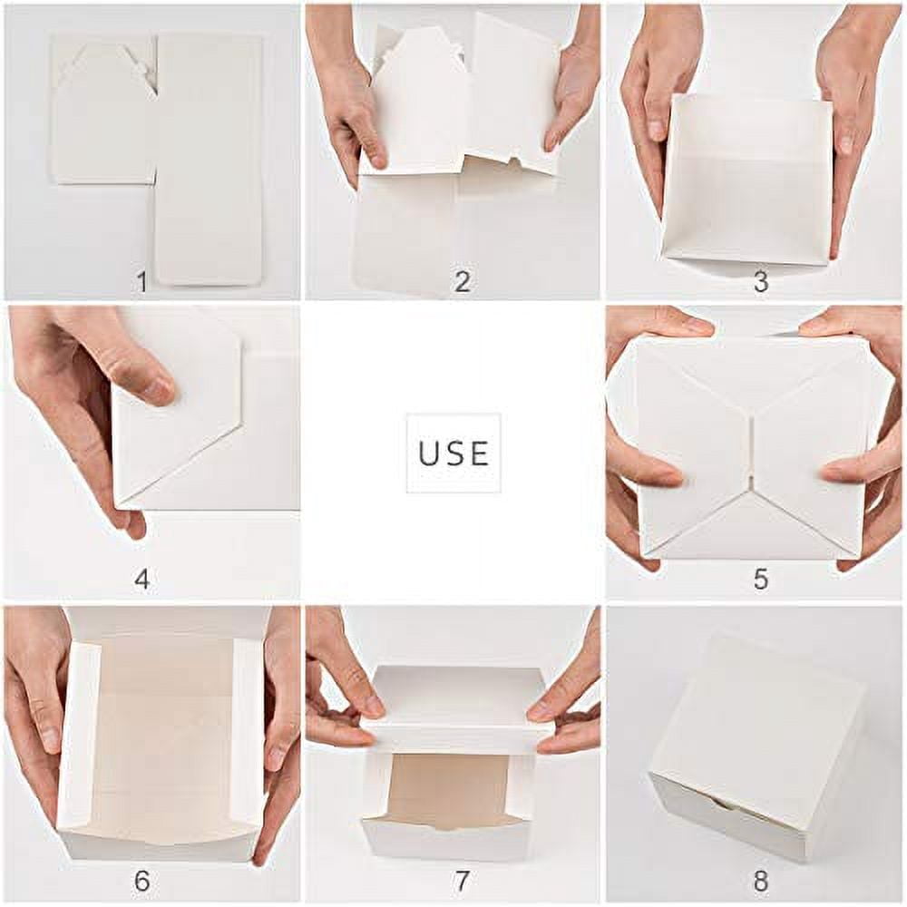MESHA Gift Boxes 4x4x4'' 800 Pack White, Small Cardboard Gift Box with ...