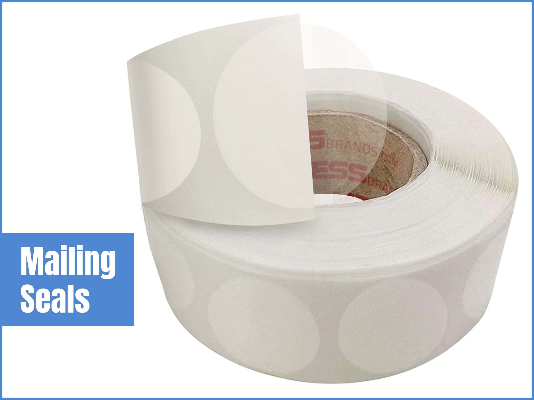 MESS Clear Wafer Shape Mailing Seals – 1,000 Clear Adhesive Labels, 1.5 ...